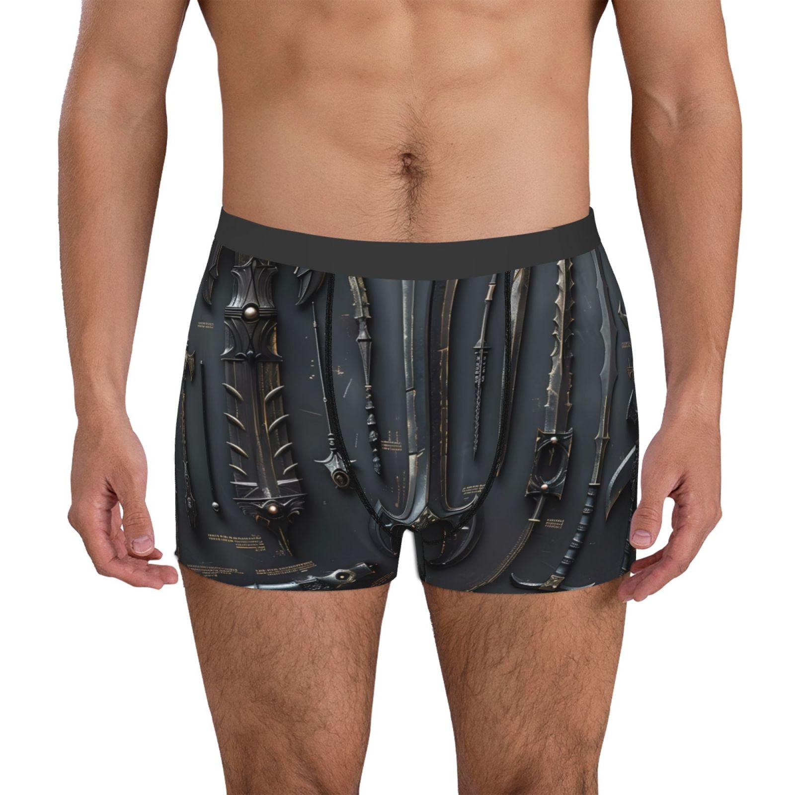 Honeii Fantasy Medieval Weaponry Print Mens Boxer Briefs Breathable ...