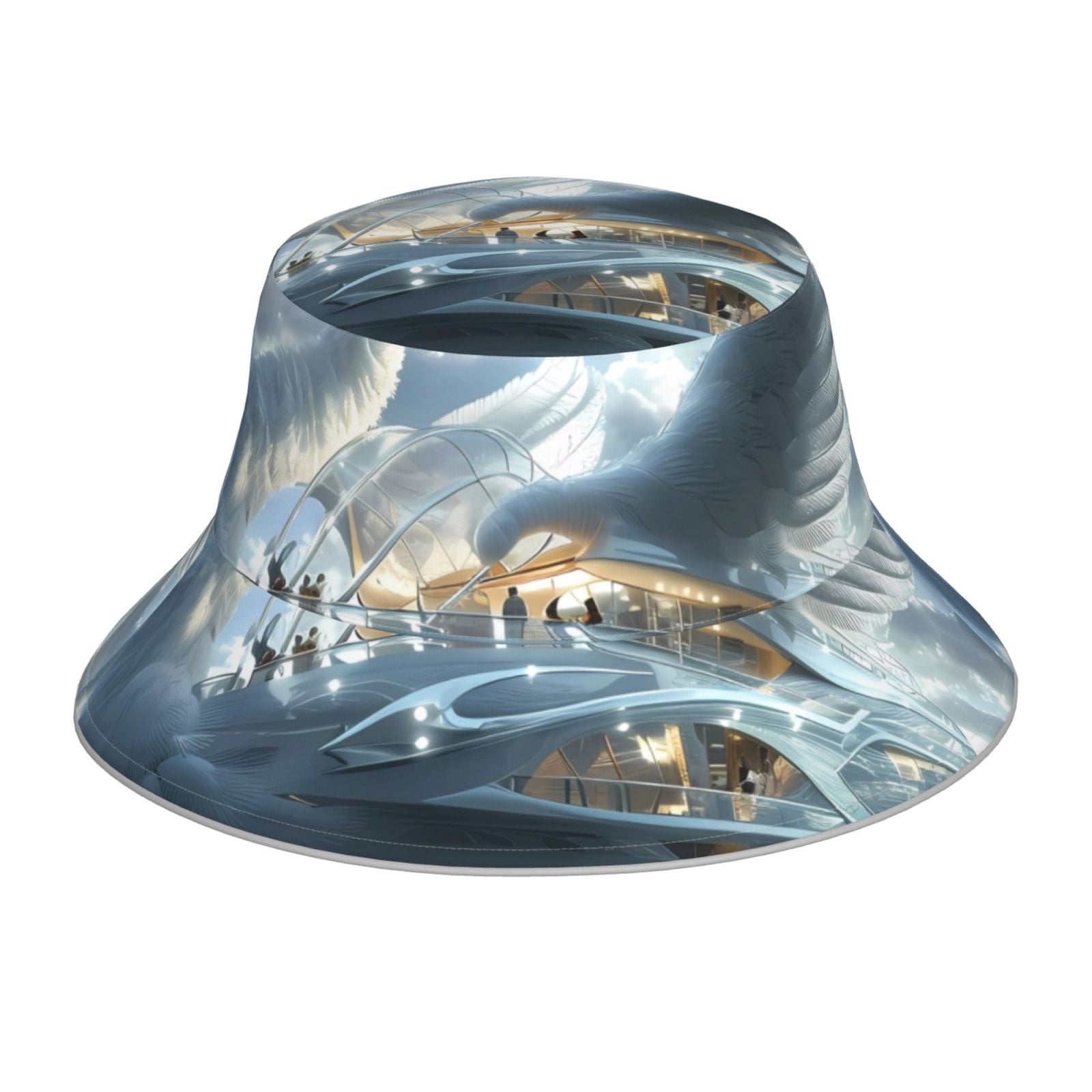 Honeii Fantasy Swan Yacht Design for Unisex Bucket Hat Waterproof Rain ...