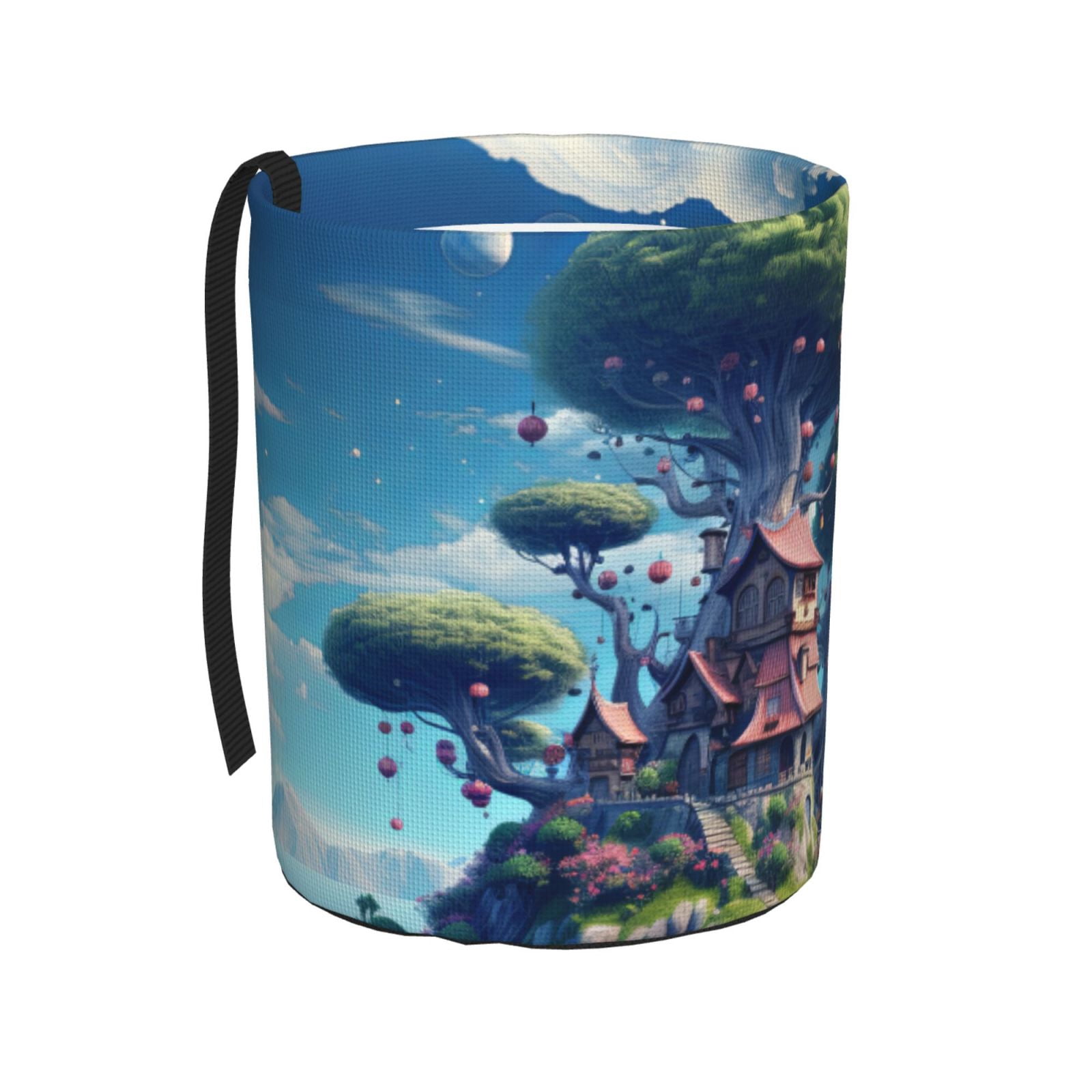 Honeii Fantasy Treehouse Planet Scene Print Waterproof Car Trash Can ...