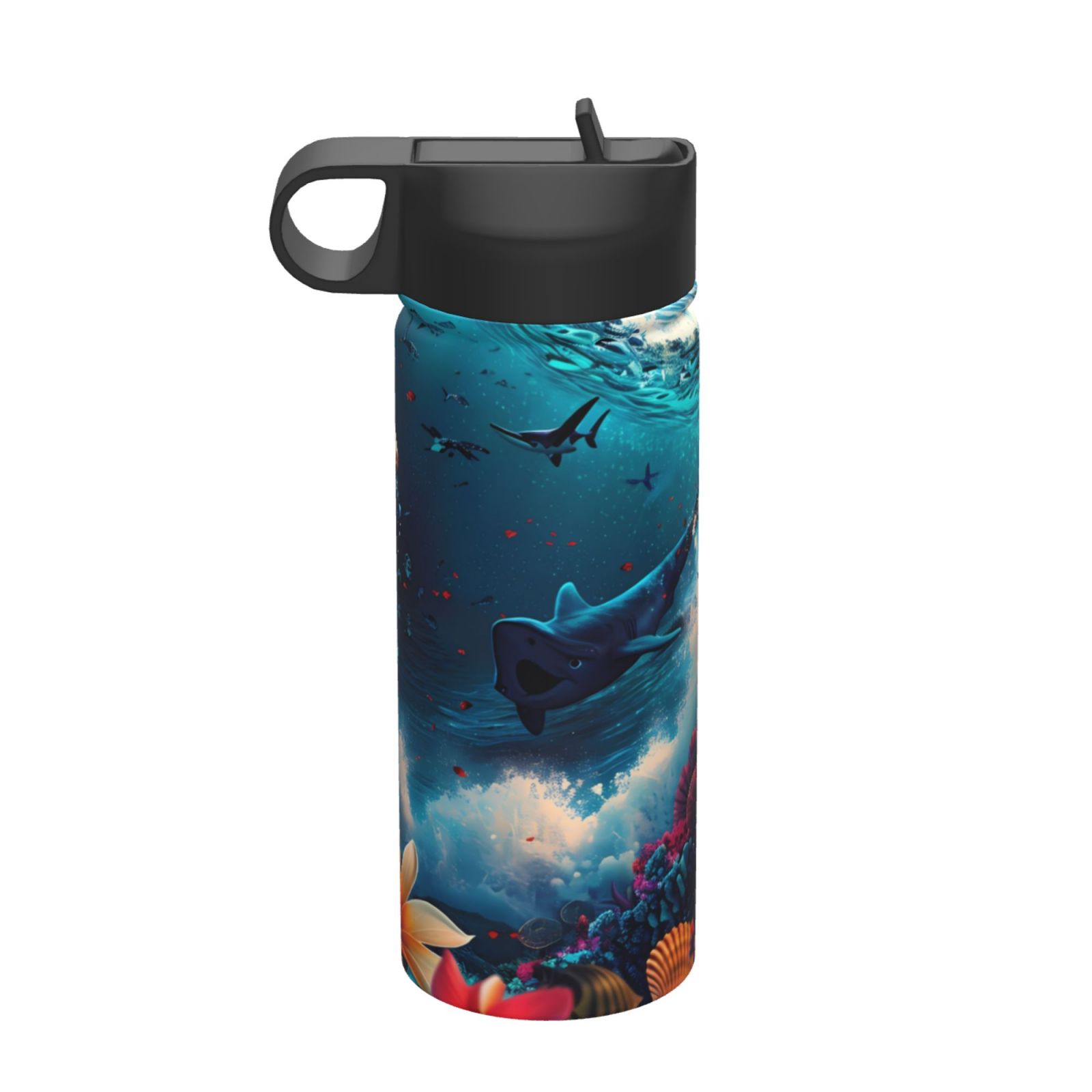 Honeii Fantasy Underwater Adventure Print 18 oz Insulated Water Bottle ...