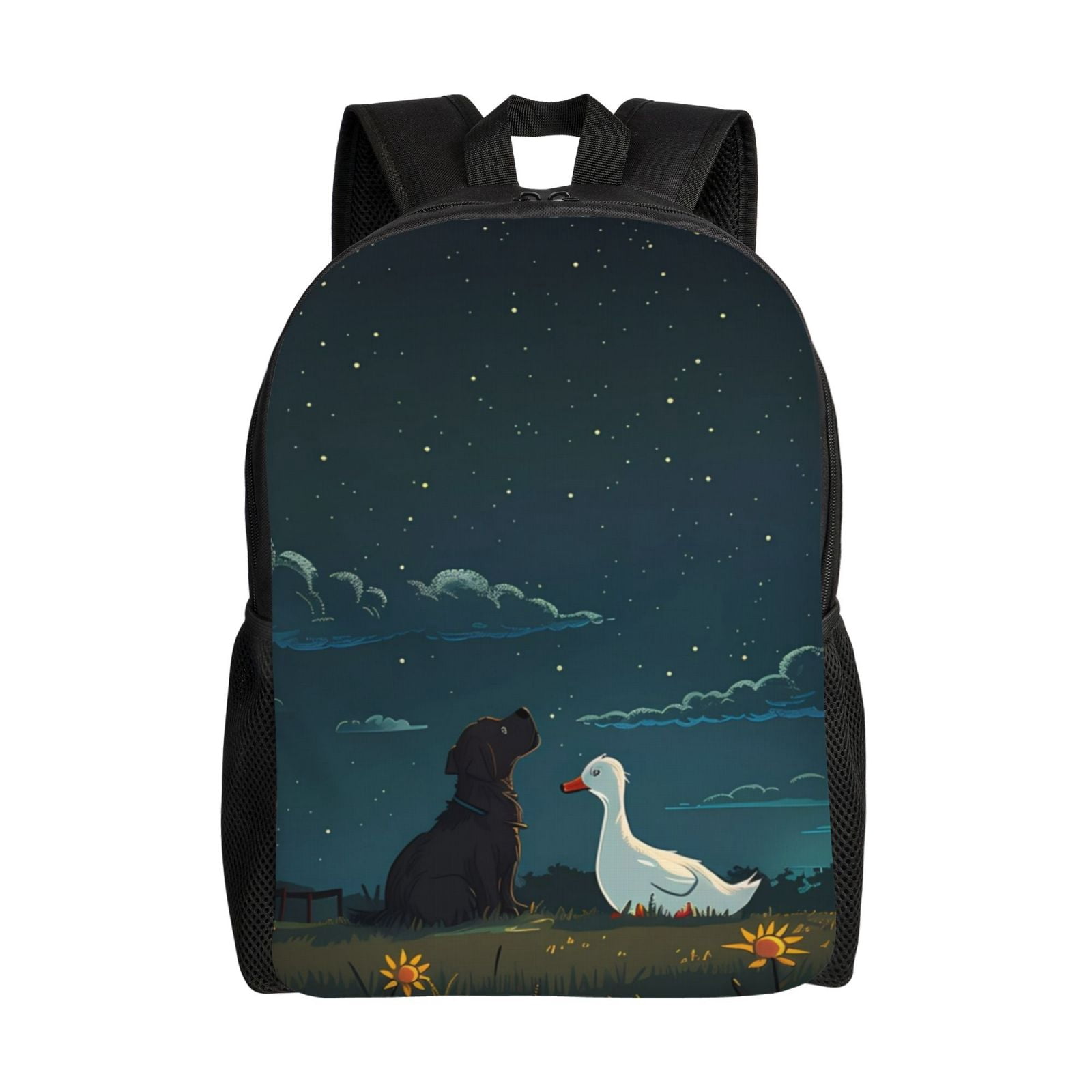 Honeii Farm Dog Duck Moonlight Print Laptop Backpack for Work, College ...