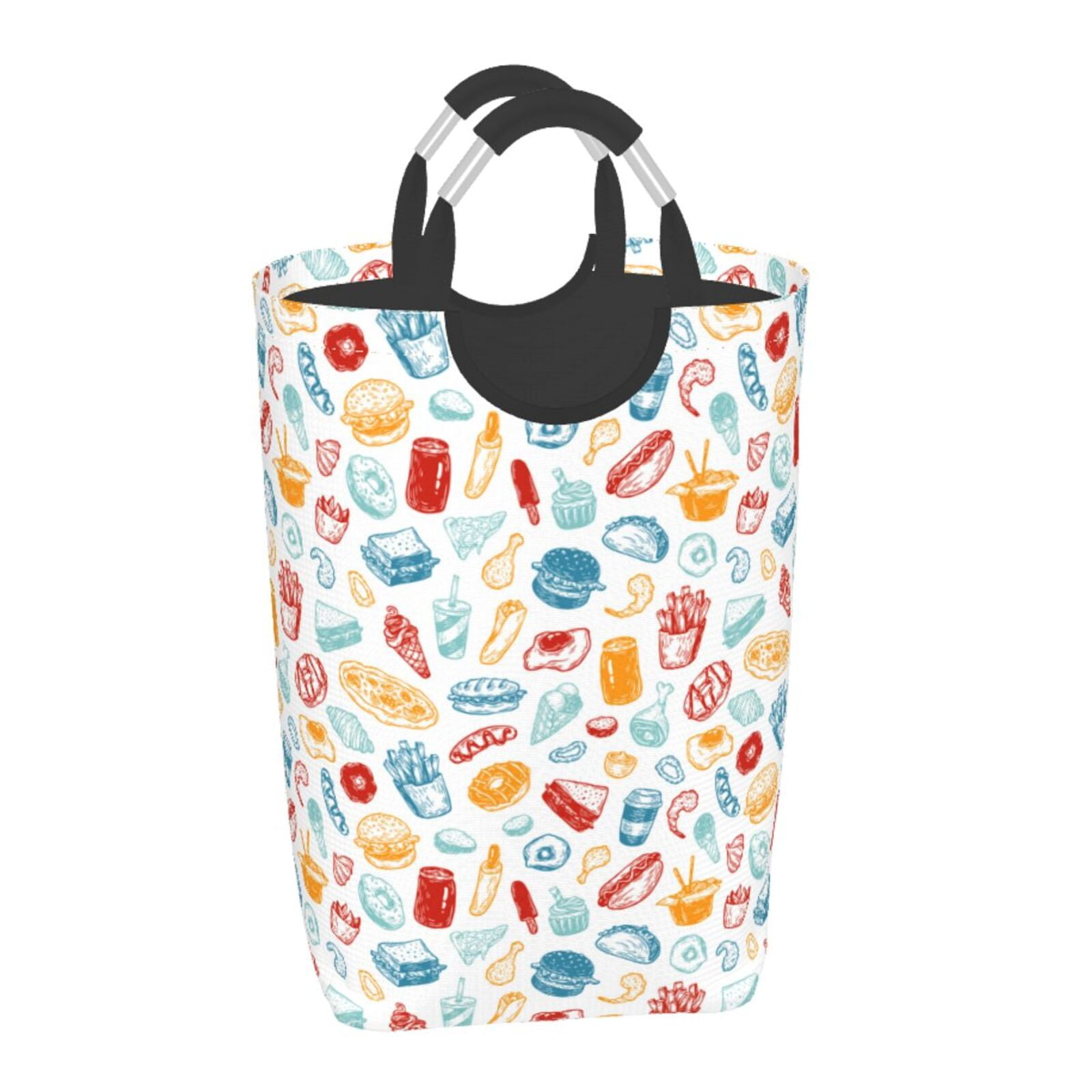 Honeii Fast Food 2 Print Laundry Hamper Collapsible Laundry Baskets ...