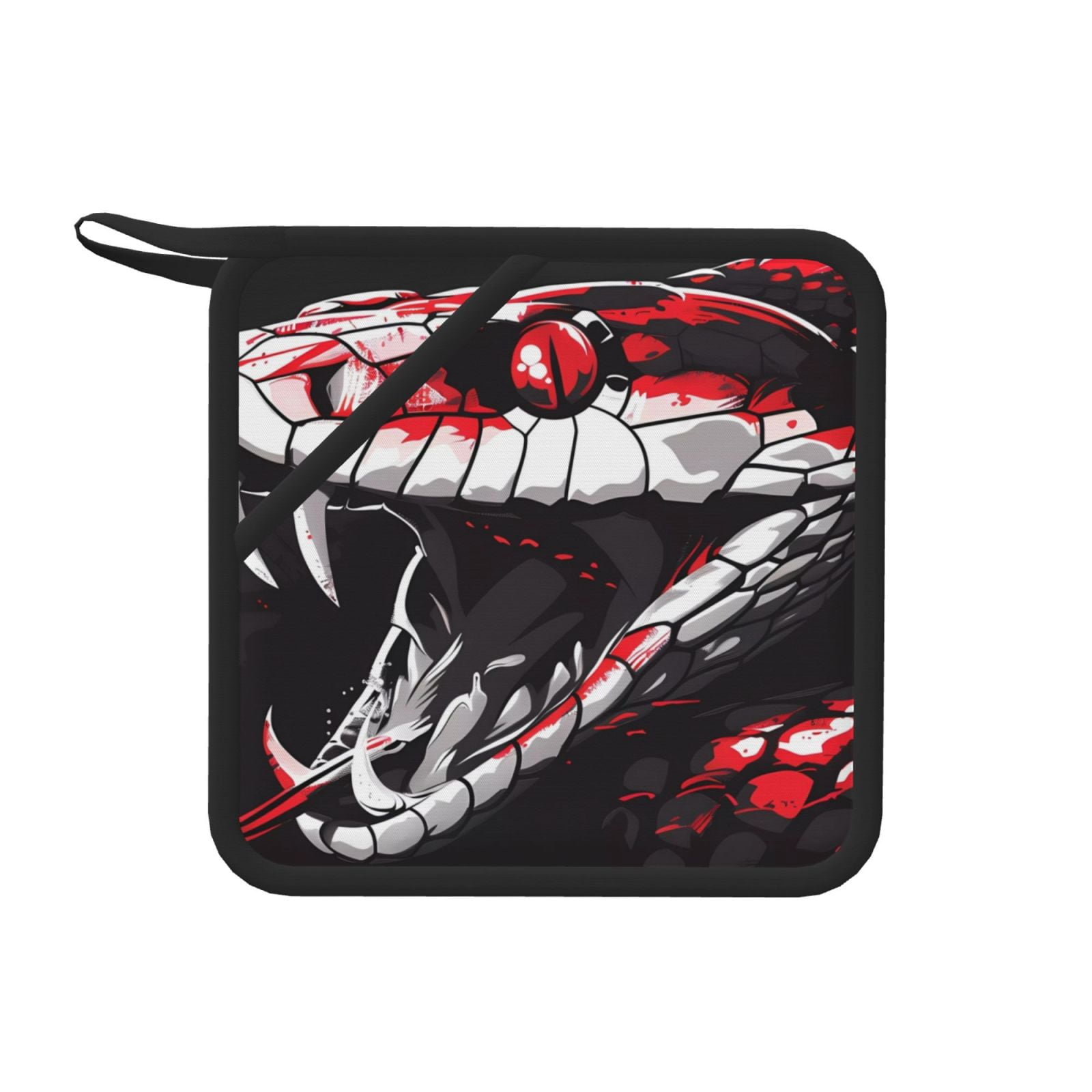 Honeii Fierce Red Viper Graphic Art for Silicone Trivets for Hot Pots ...