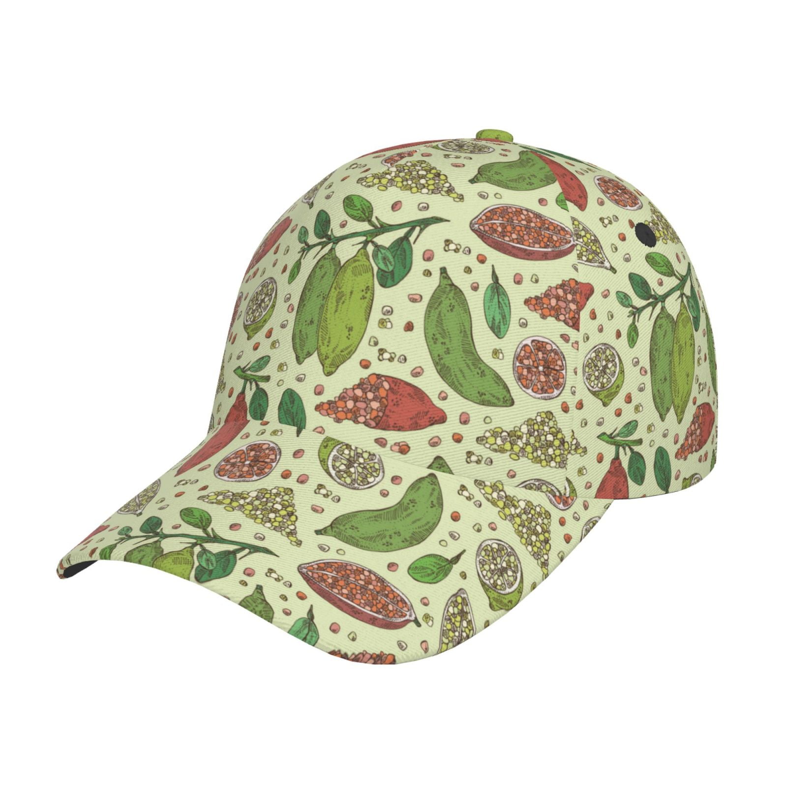 Honeii Finger Lime Fruits Print Hat, Women's Baseball Hat Unisex Fit ...