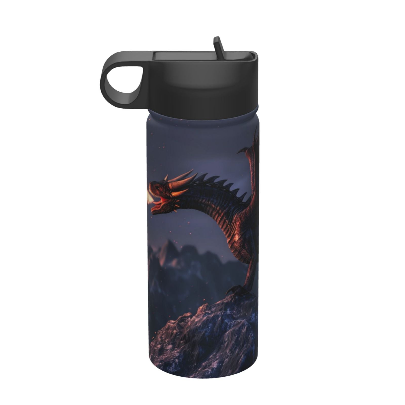 Honeii Fire Breathing Dragon Twilight Print 18 oz Insulated Water ...