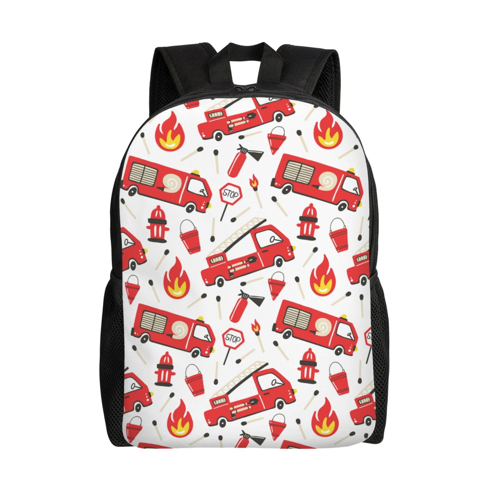 Honeii Fire Truck Print Laptop Backpack for Work, College, Travel ...