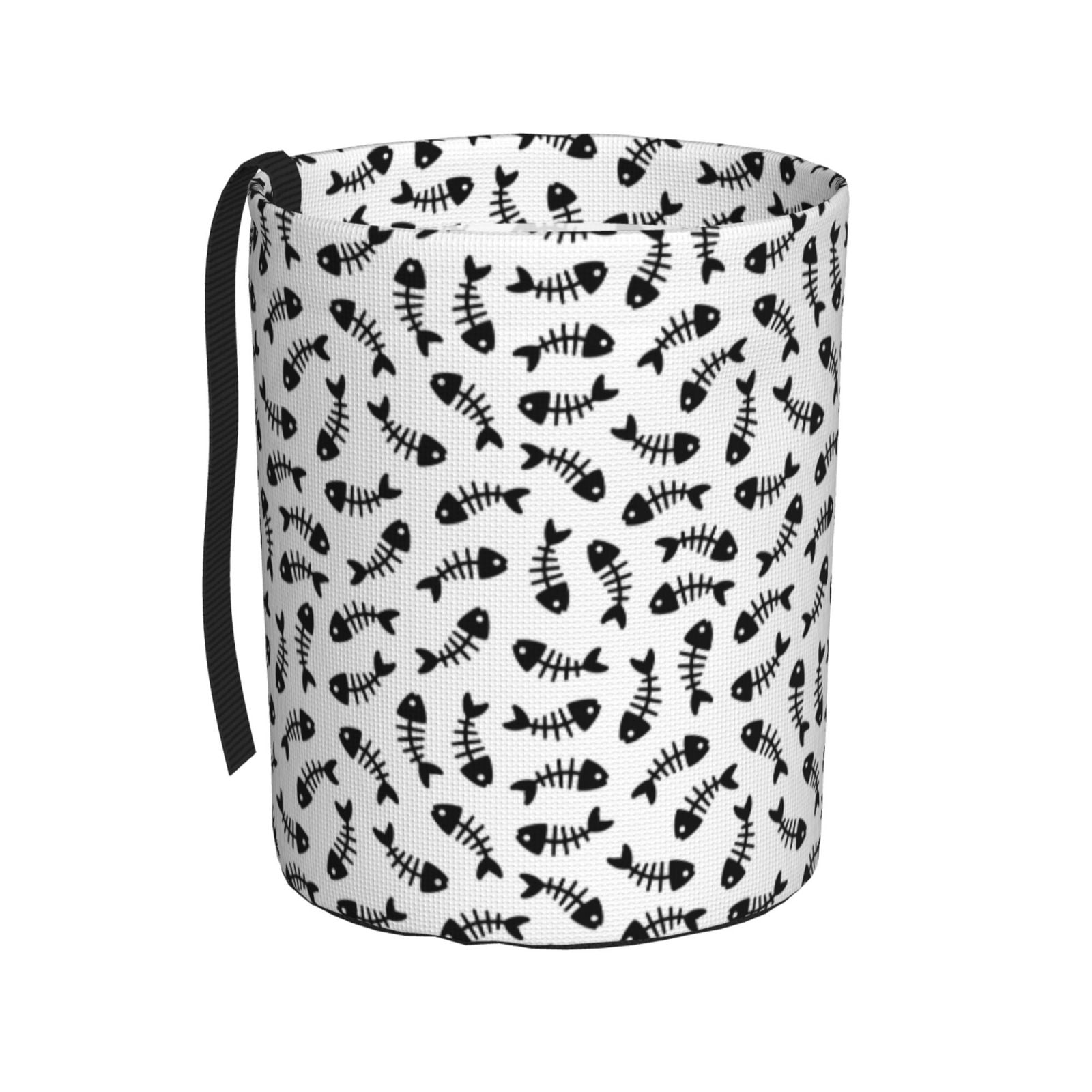 Honeii Fish Bone Print Waterproof Car Trash Can,Waterproof Portable ...