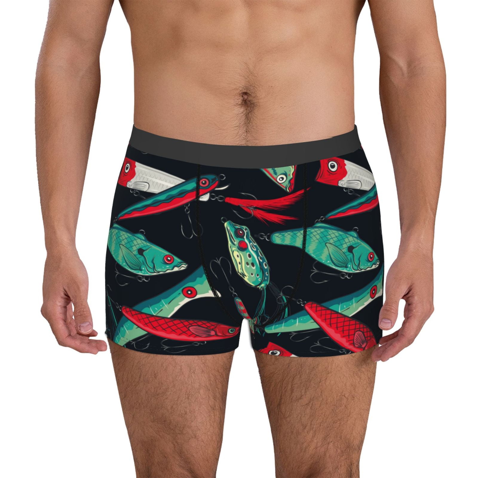 Honeii Fishing Lure Men's Underwear Boxer Briefs Pack, ComfortSoft ...