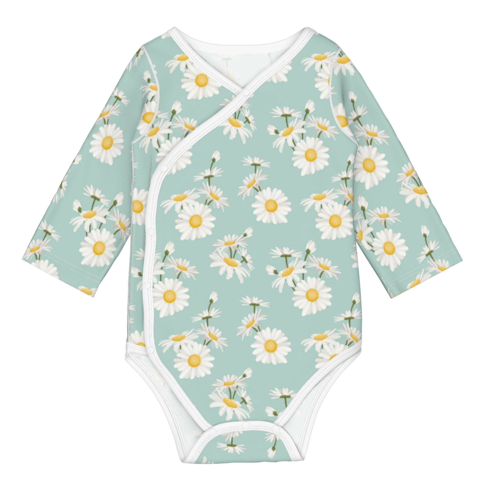 Honeii Floral Daisy for Baby Long Sleeve Bodysuits One-piece 100% ...