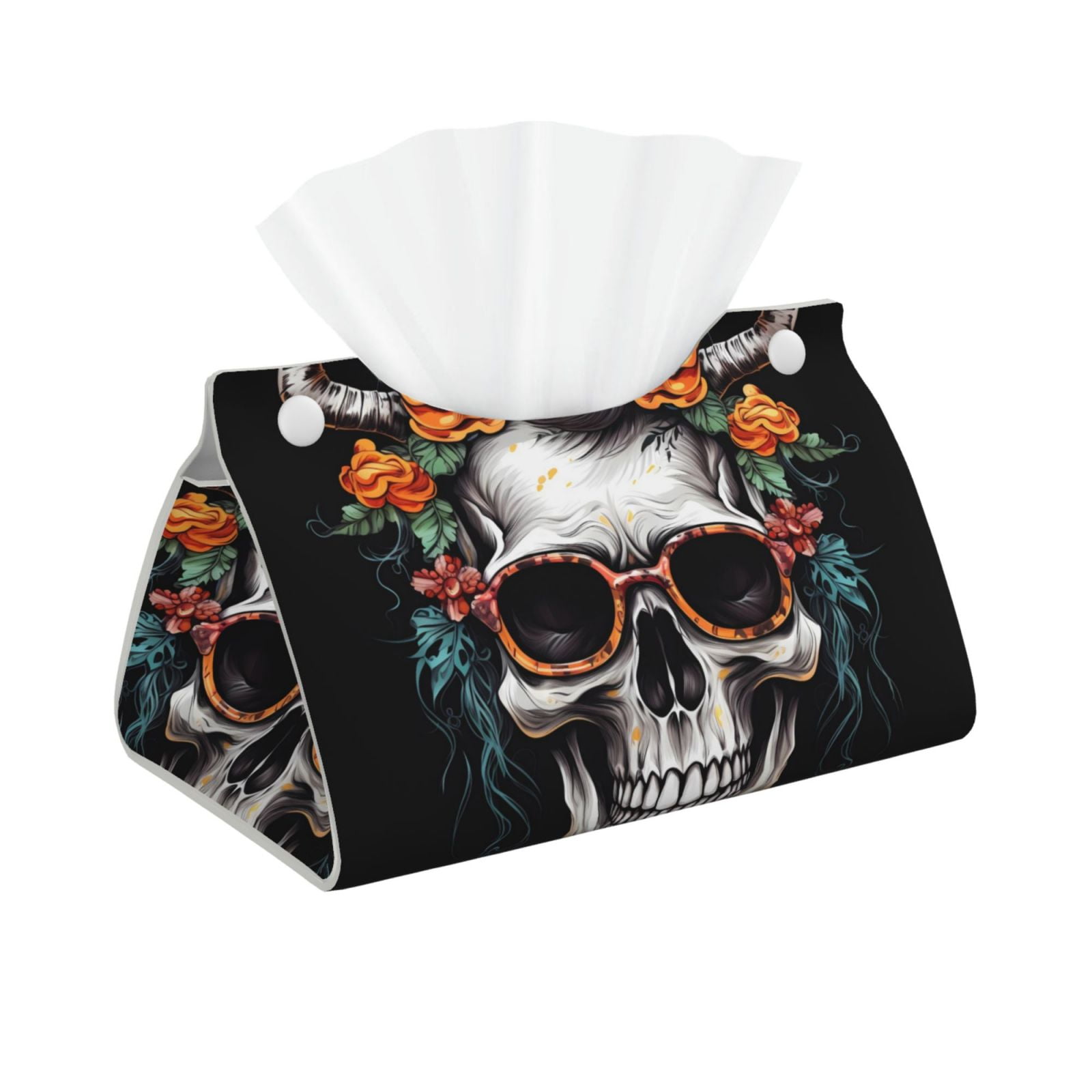 Honeii Flower Horn Skull A for Tissue Box Cover/Holder - Covers ...