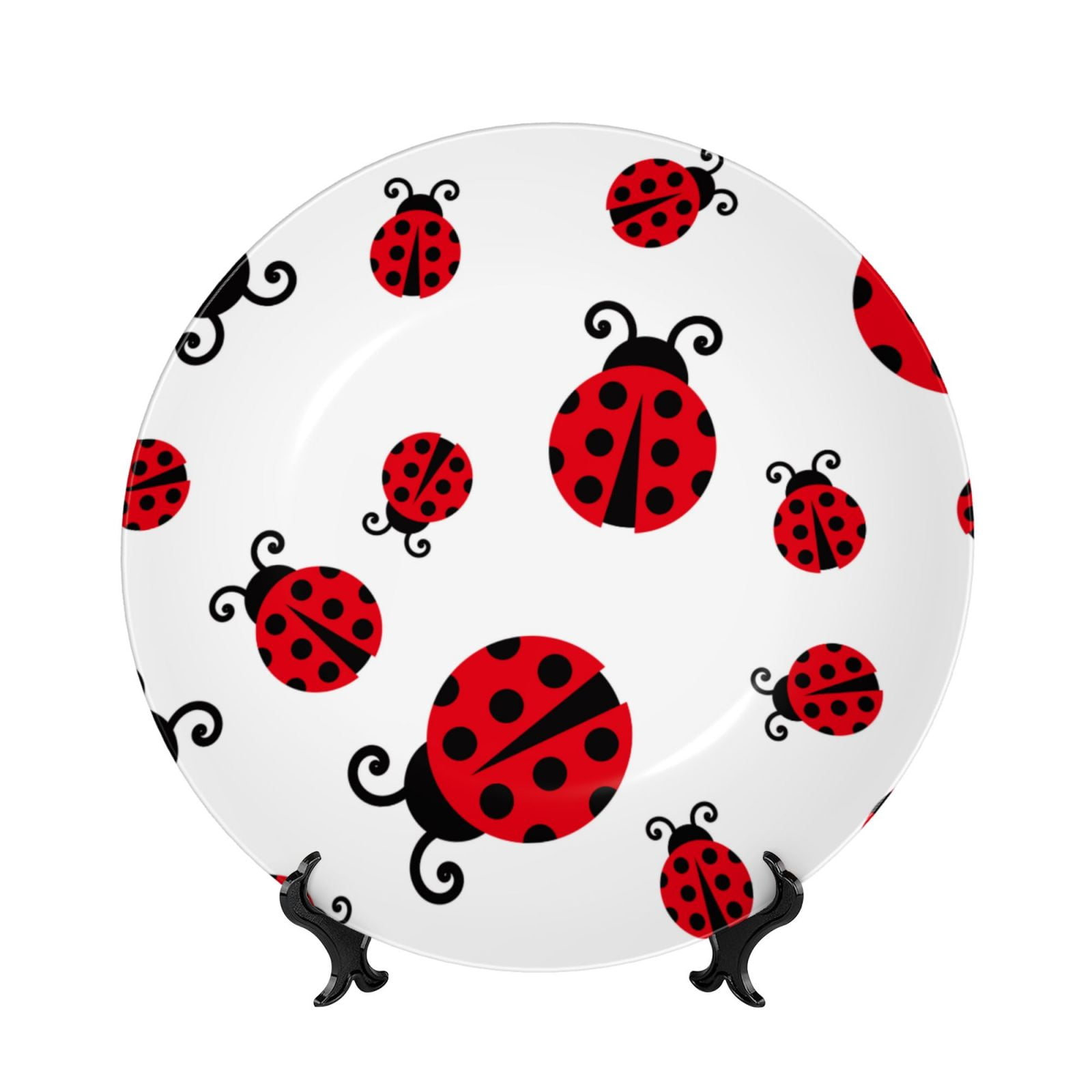 Honeii Fly Flying Ladybug Print Elegant Bone China Decorative Plate ...