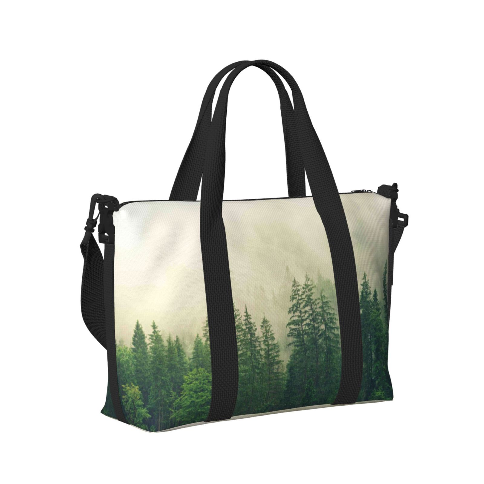 Honeii Fog Forest Print Hand Travel Bag,Travel Duffle Bag, Waterproof ...