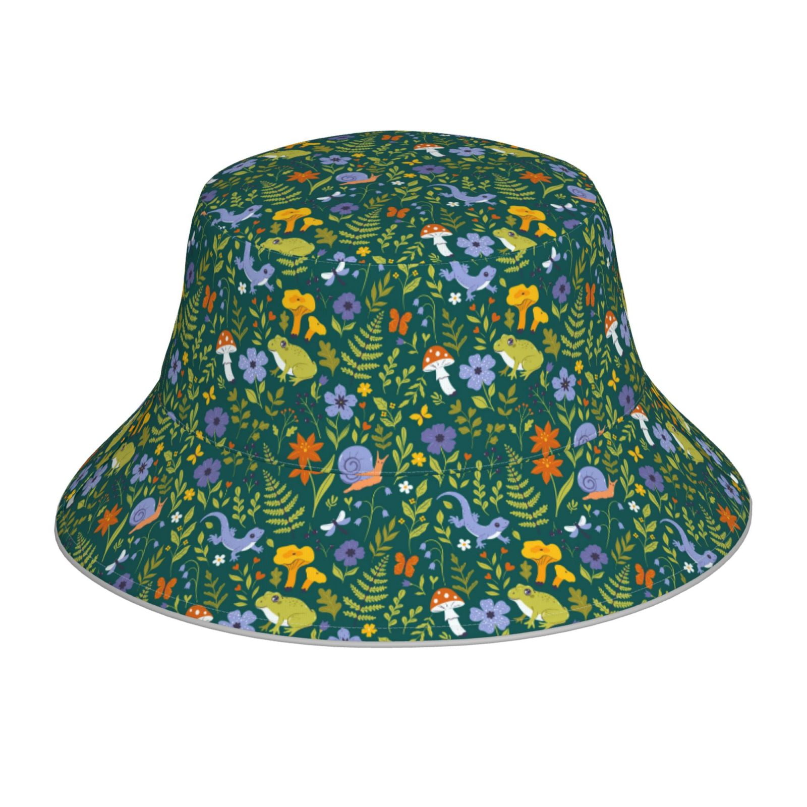 Honeii Forest Flora And Fauna for Unisex Bucket Hat Waterproof Rain Hat ...