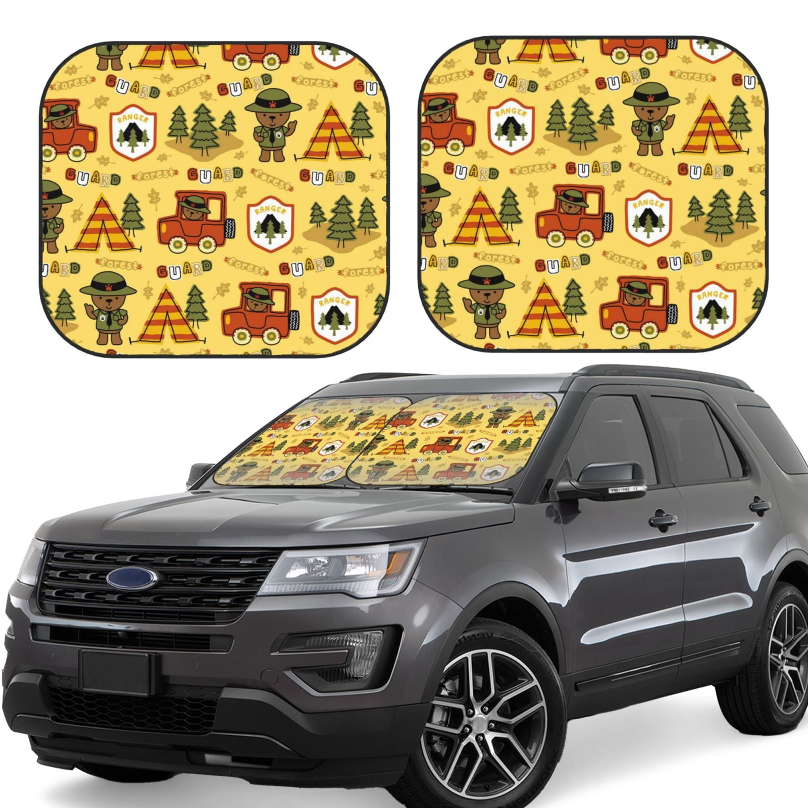 Honeii Forest Guard,Car TentTrees Print Foldable Car Sun Shade for ...