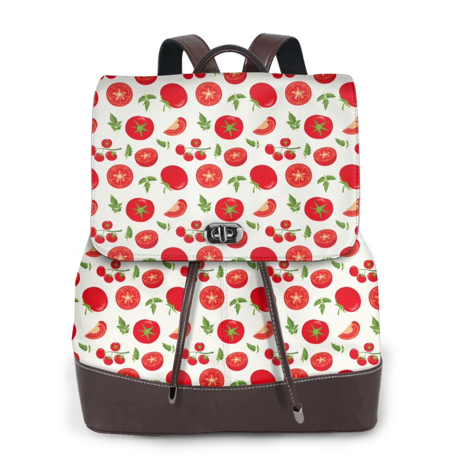 Honeii Fresh Red Tomato rint Leather Backpack,Trendy Leather Backpack ...