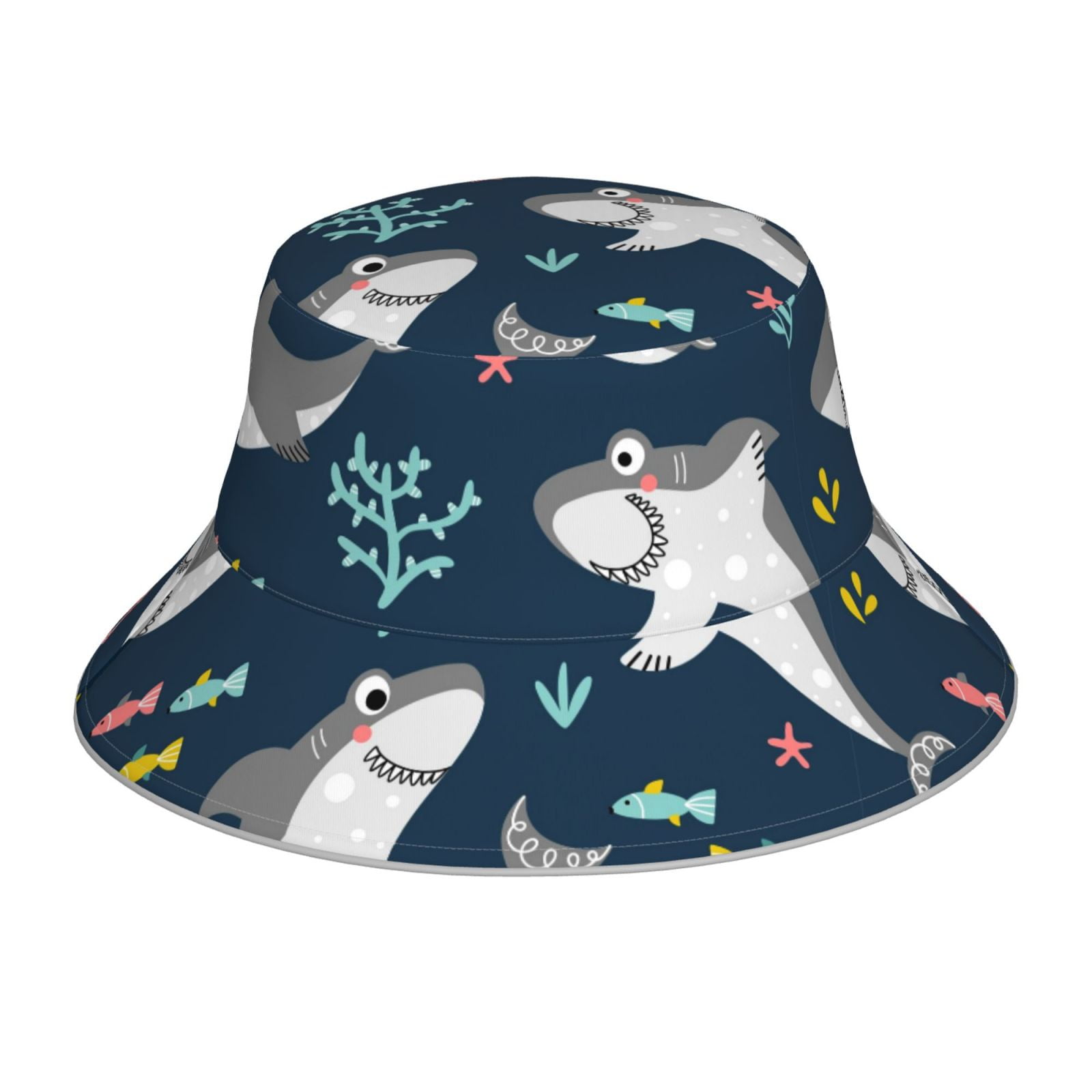 Honeii Friendly Smiling Sharks for Unisex Bucket Hat Waterproof Rain ...