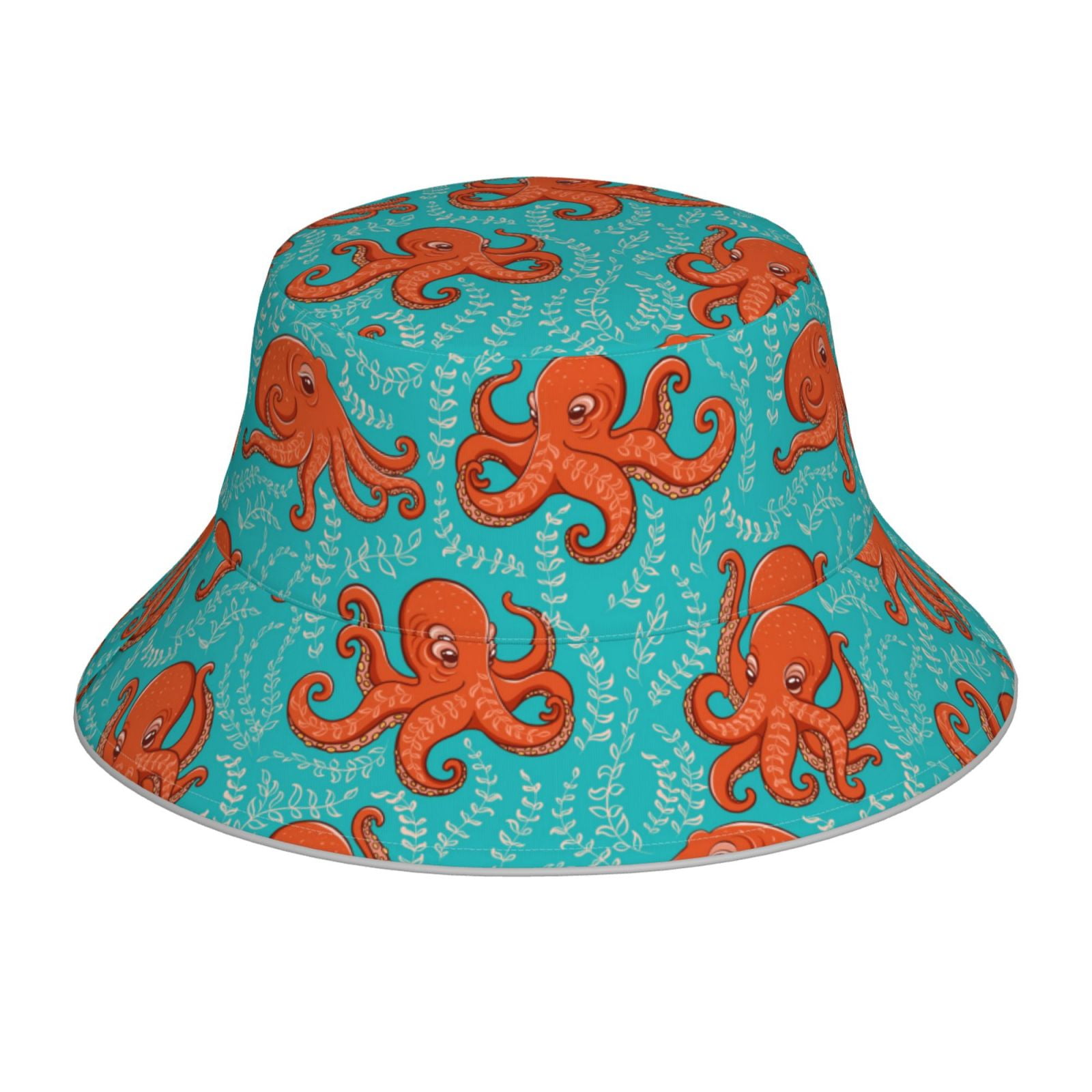 Honeii Fun Octopus for Unisex Bucket Hat Waterproof Rain Hat Reversible ...
