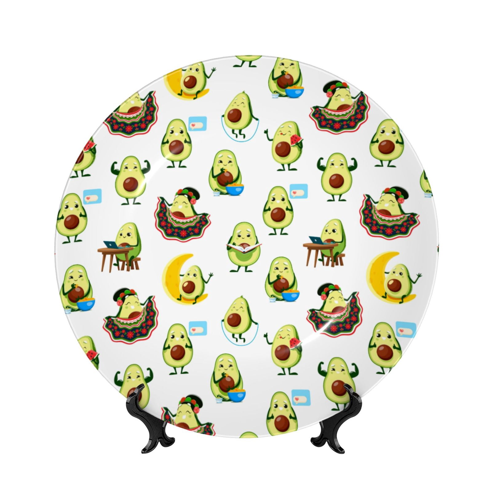 Honeii Funny Avocado In Mexican Clothes Print Elegant Bone China ...
