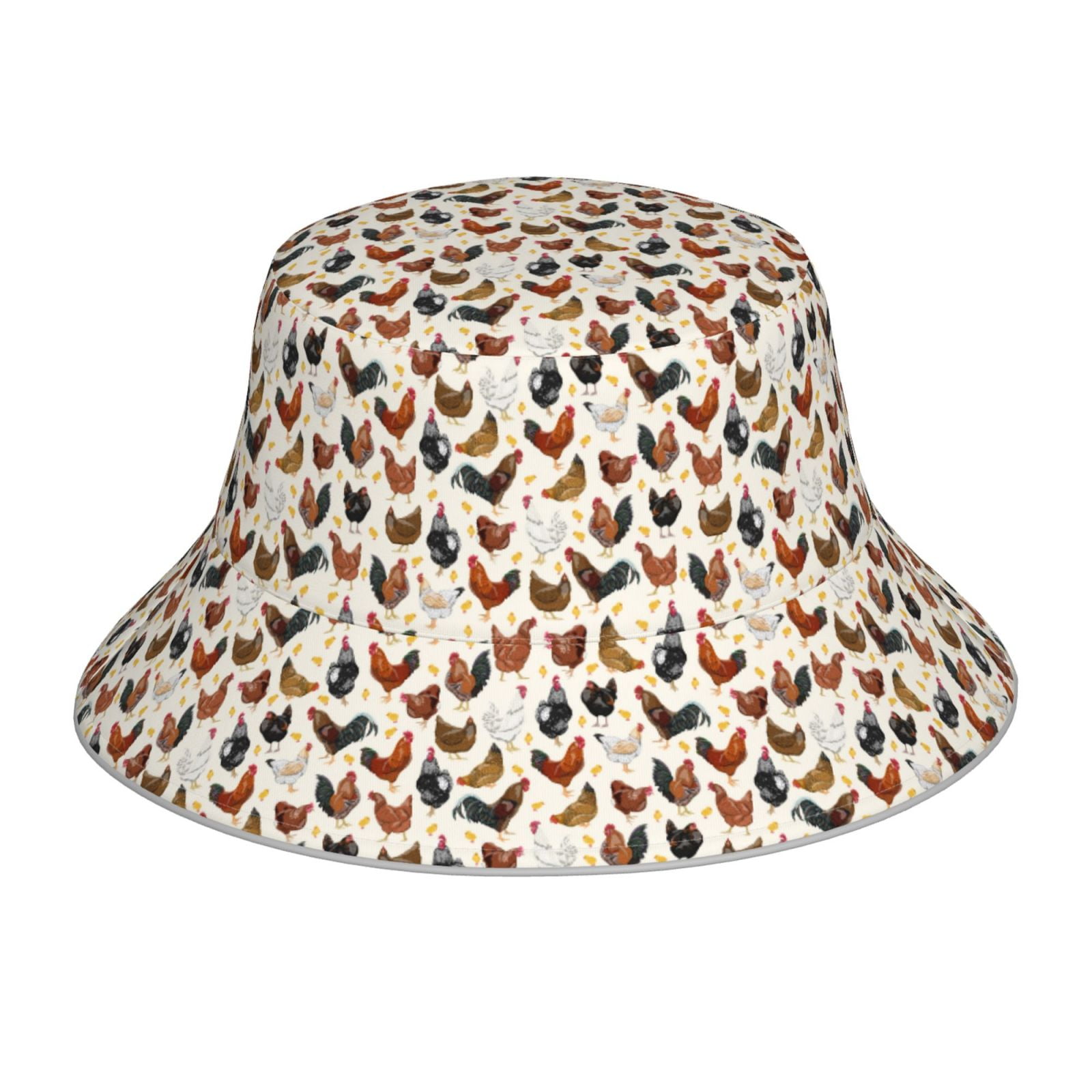 Honeii Funny Chicken for Unisex Bucket Hat Waterproof Rain Hat ...