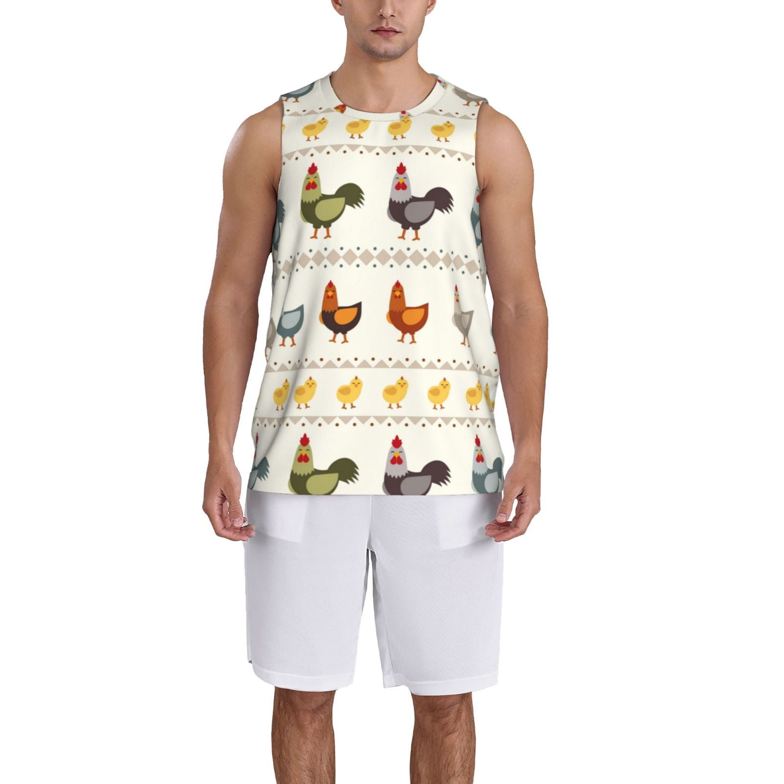 Honeii Funny Chicken print basktball shirt for men and women, Unisex ...