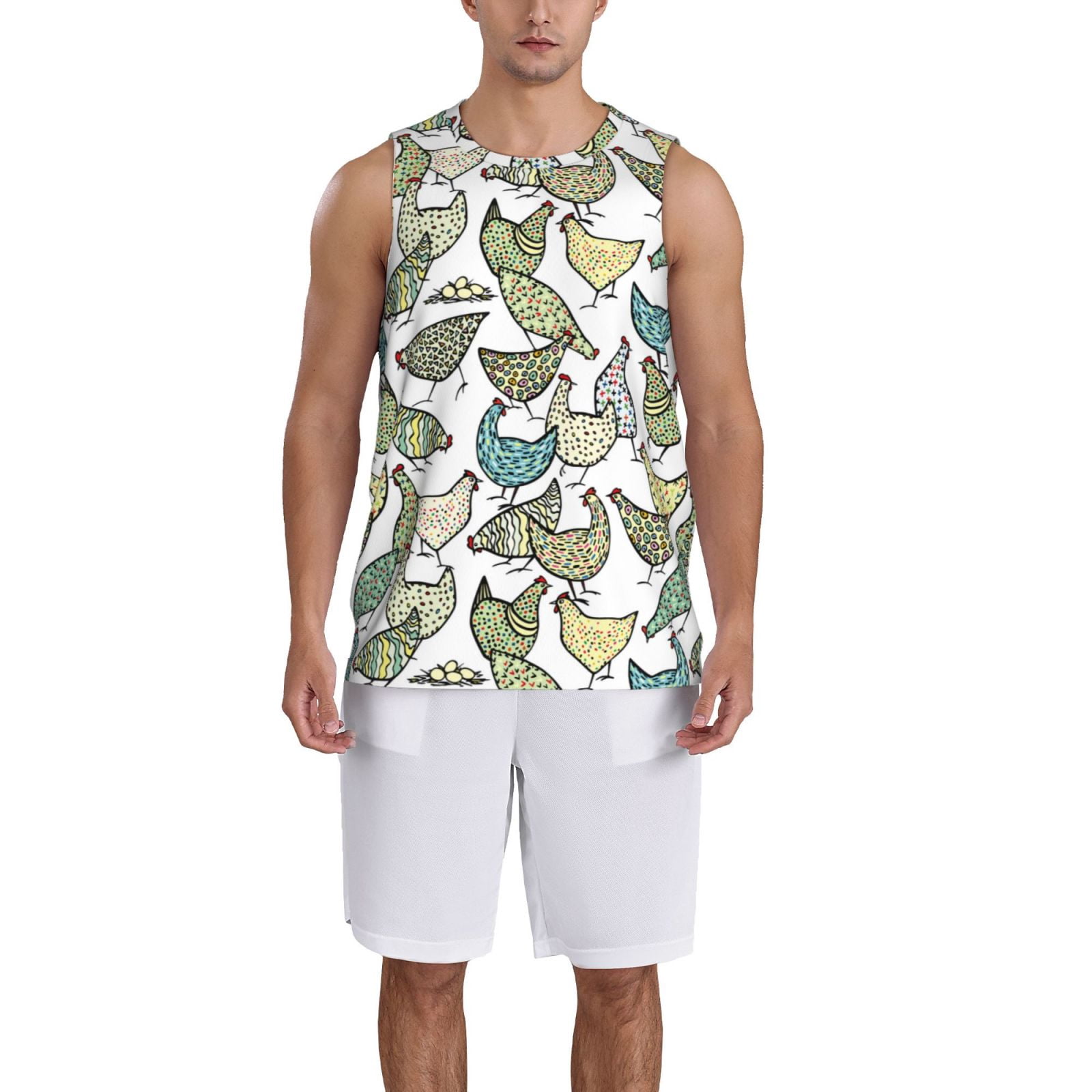 Honeii Funny Chicken print basktball shirt for men and women, Unisex ...