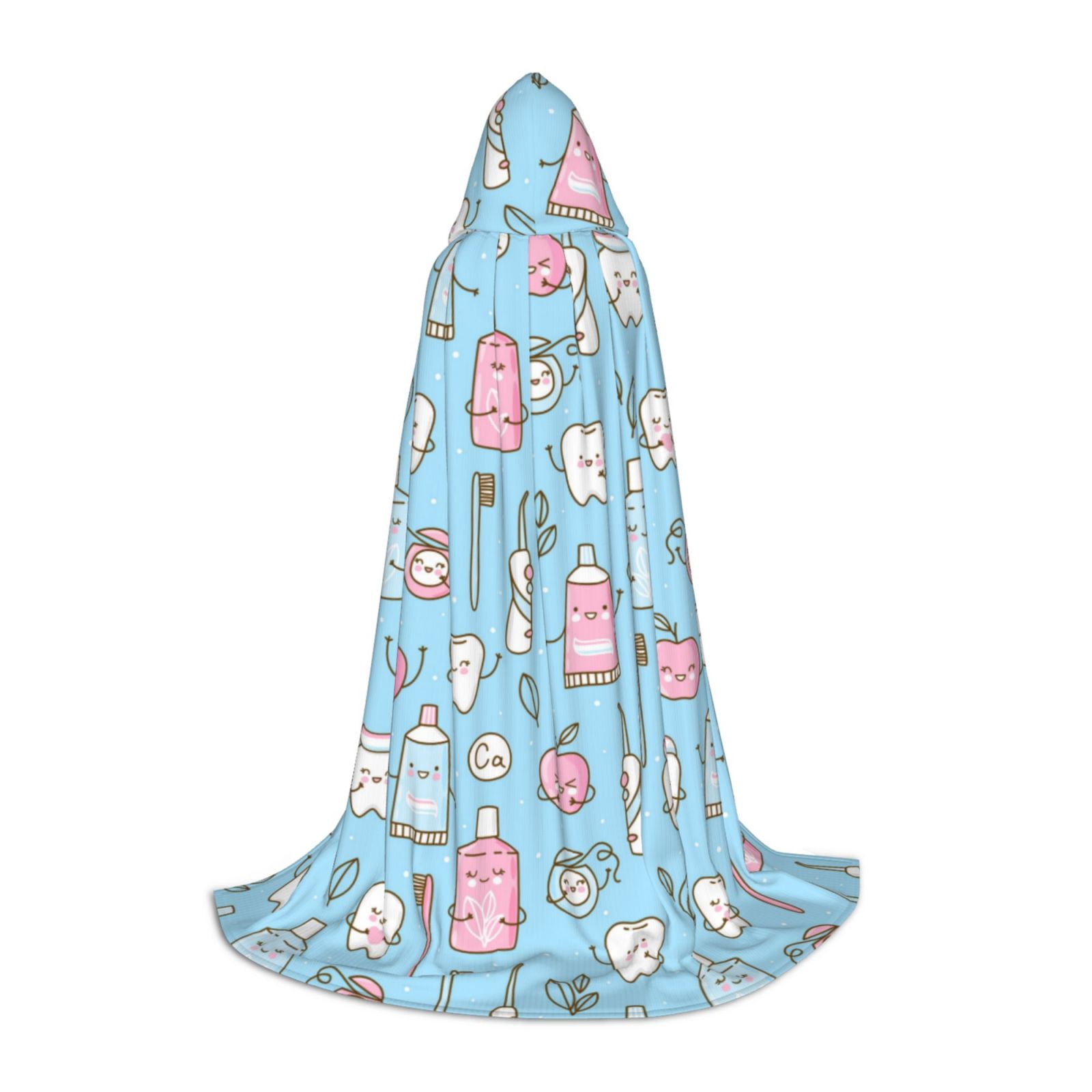 Honeii Funny Cute Teeth Print Poncho Cape, Cloak Coat, Snuggly Hooded ...