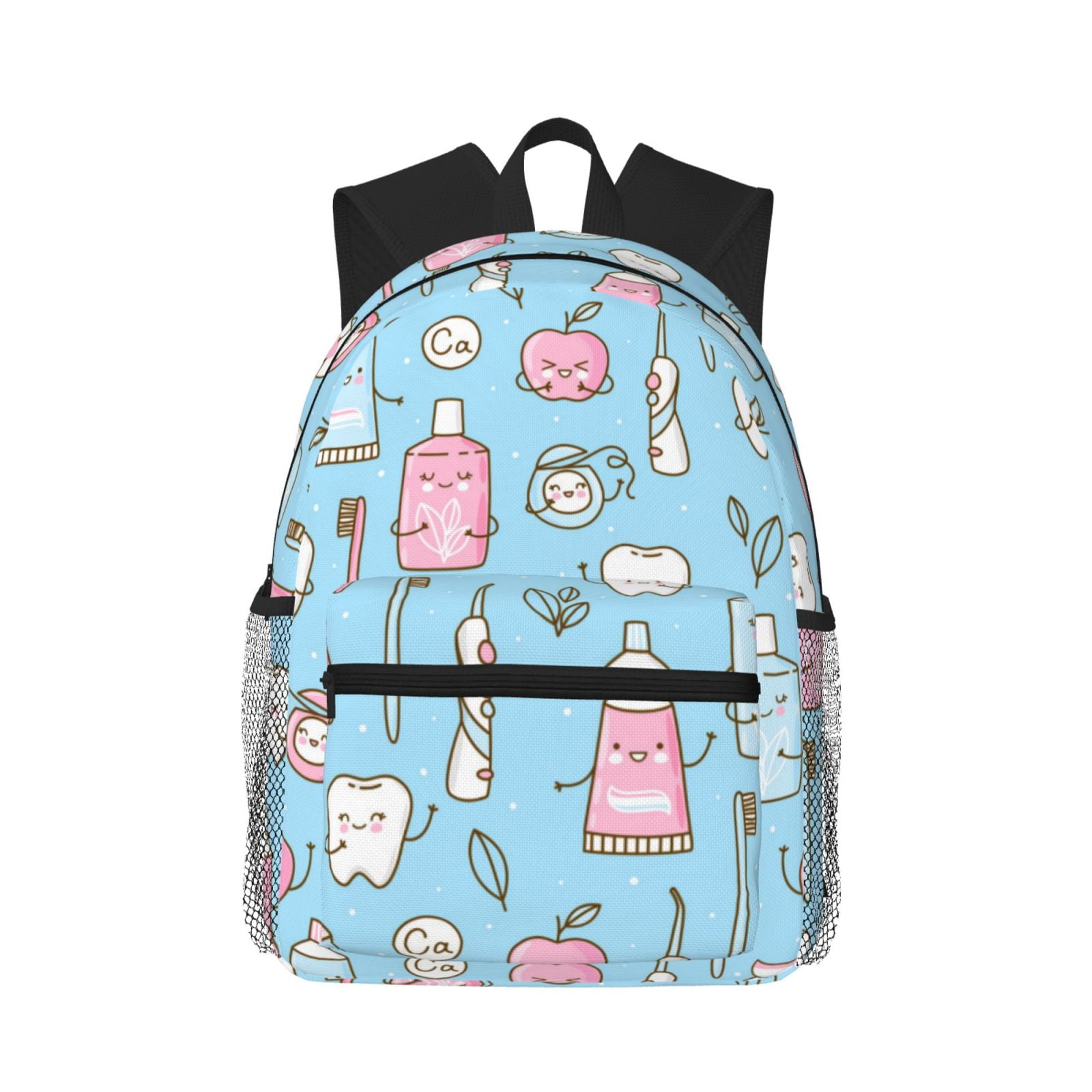 Honeii Funny Cute Teeth Print School Backpack,Casual Lightweight Travel ...