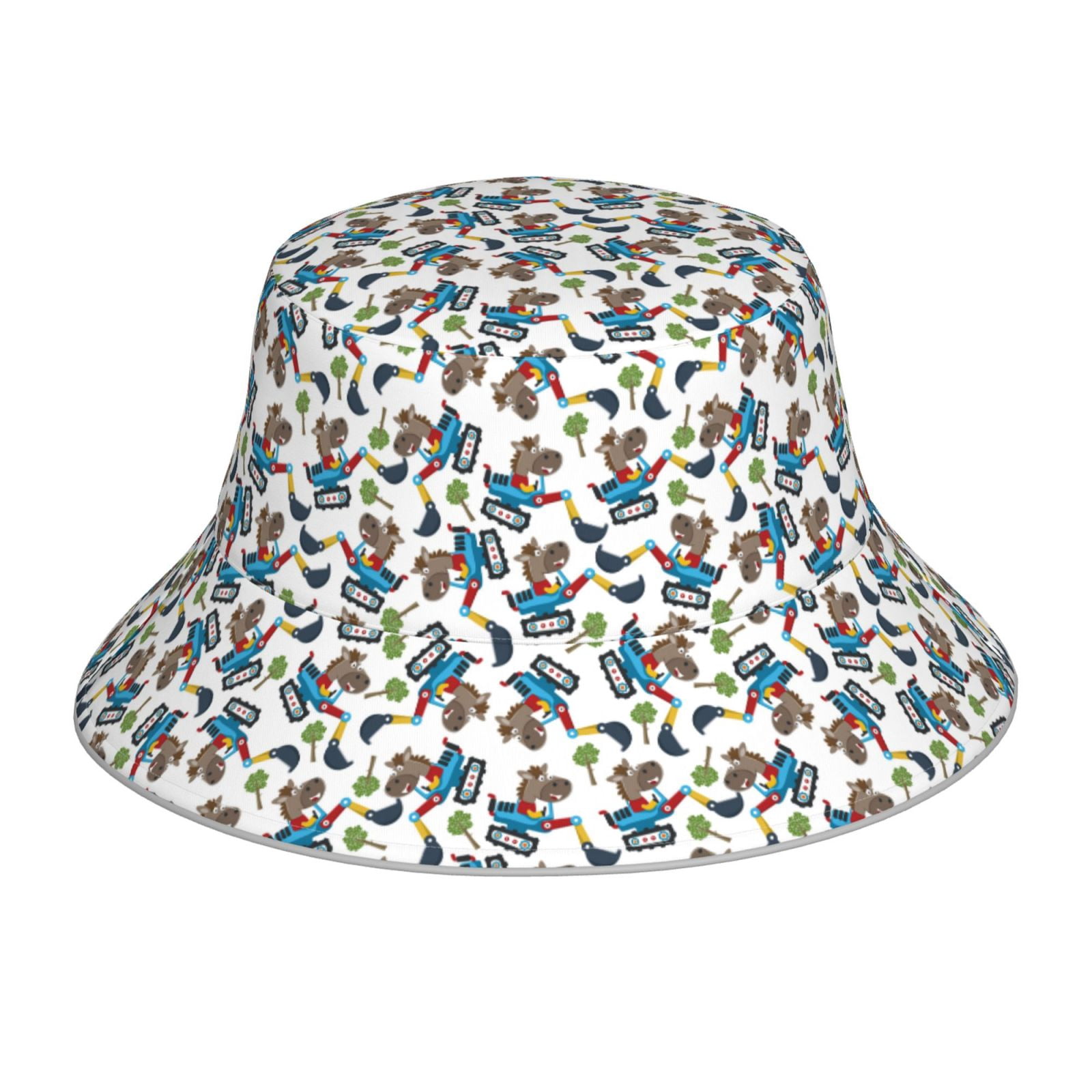 Honeii Funny Excavator for Unisex Bucket Hat Waterproof Rain Hat ...
