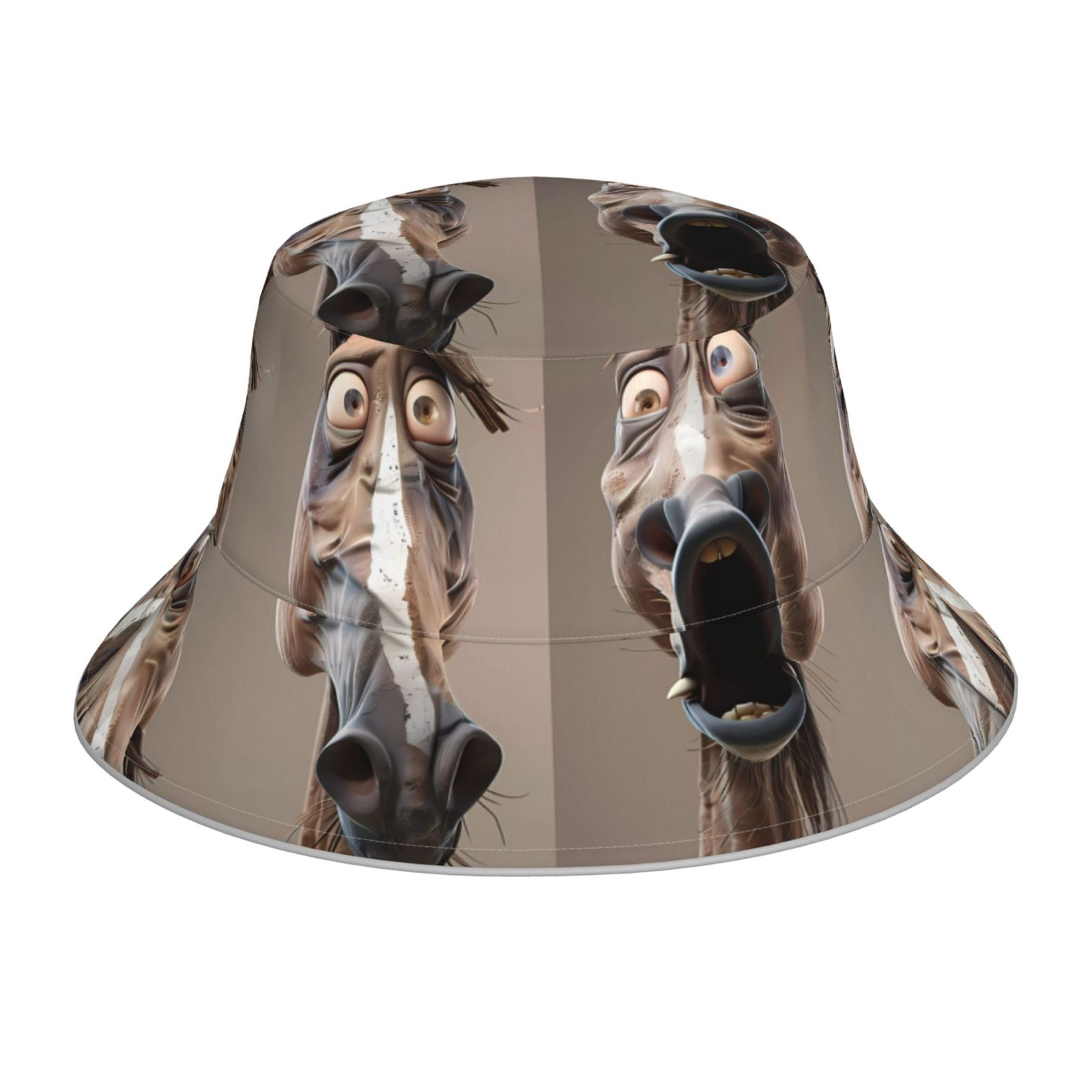 Honeii Funny Horse Faces Expressions for Unisex Bucket Hat Waterproof ...