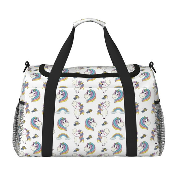 Honeii Funny Kawaii Unicorns Dancing Print Gym Bag,Carry on Weekender ...