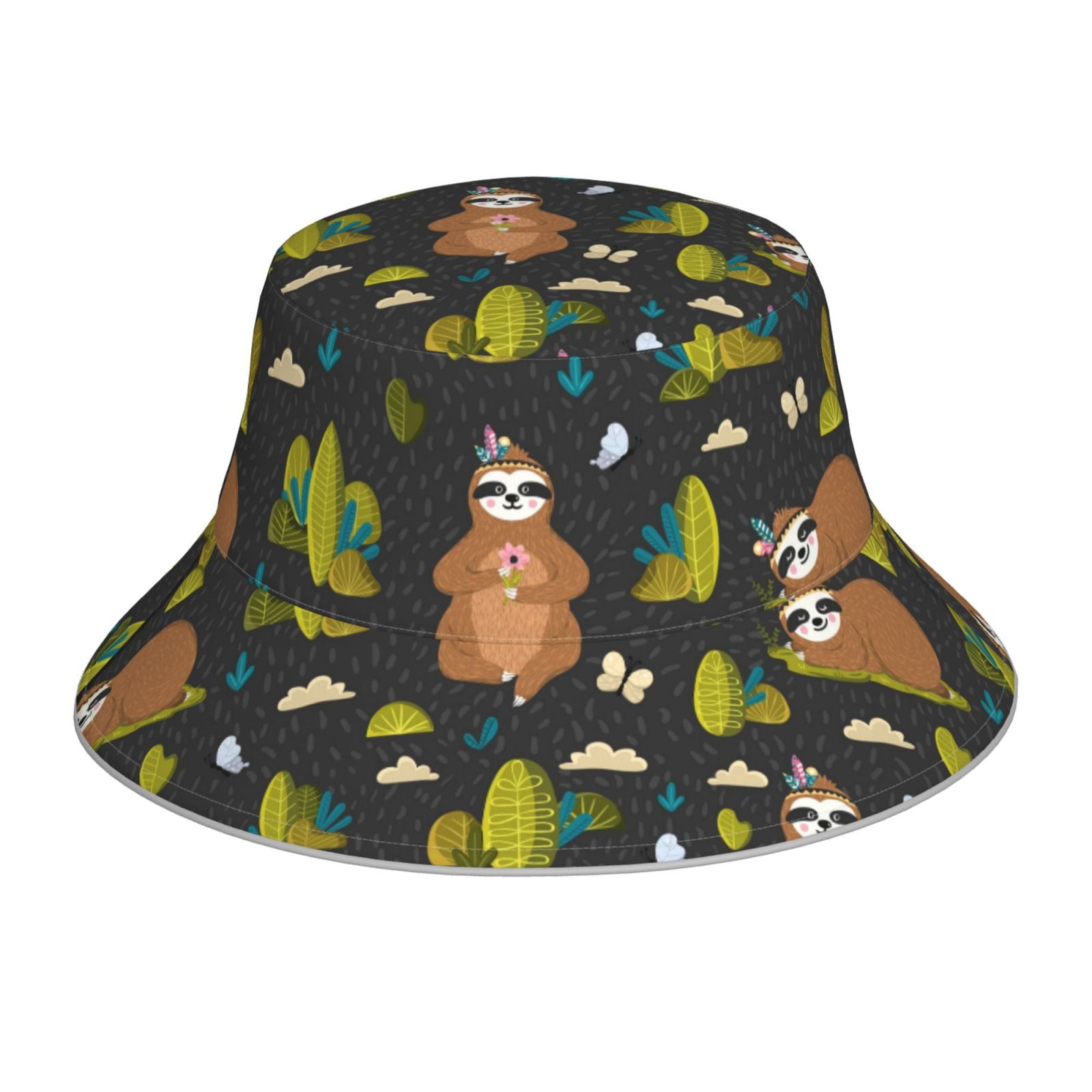 Honeii Funny Sloths In The Forest for Unisex Bucket Hat Waterproof Rain ...