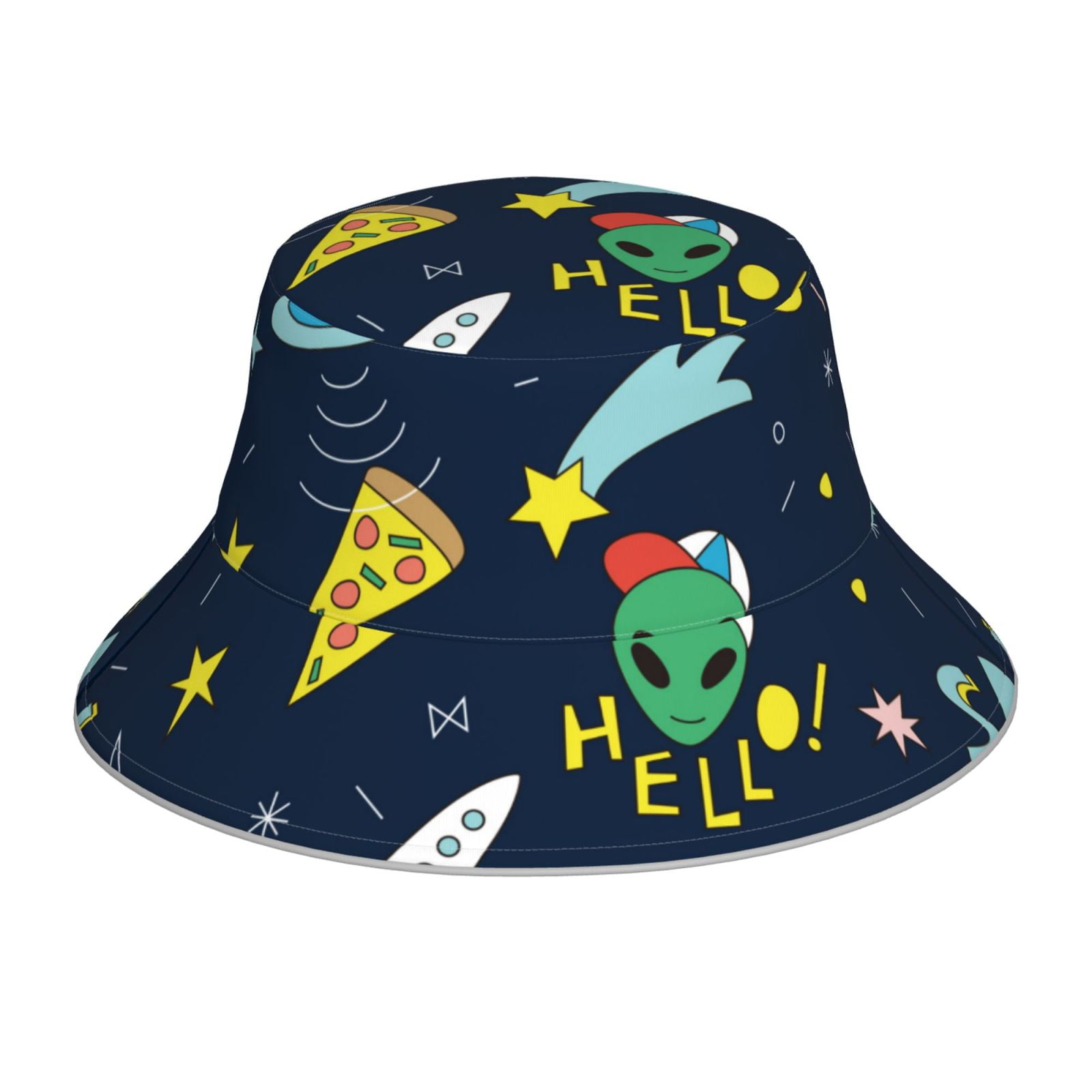 Honeii Funny Spaceships for Unisex Bucket Hat Waterproof Rain Hat ...