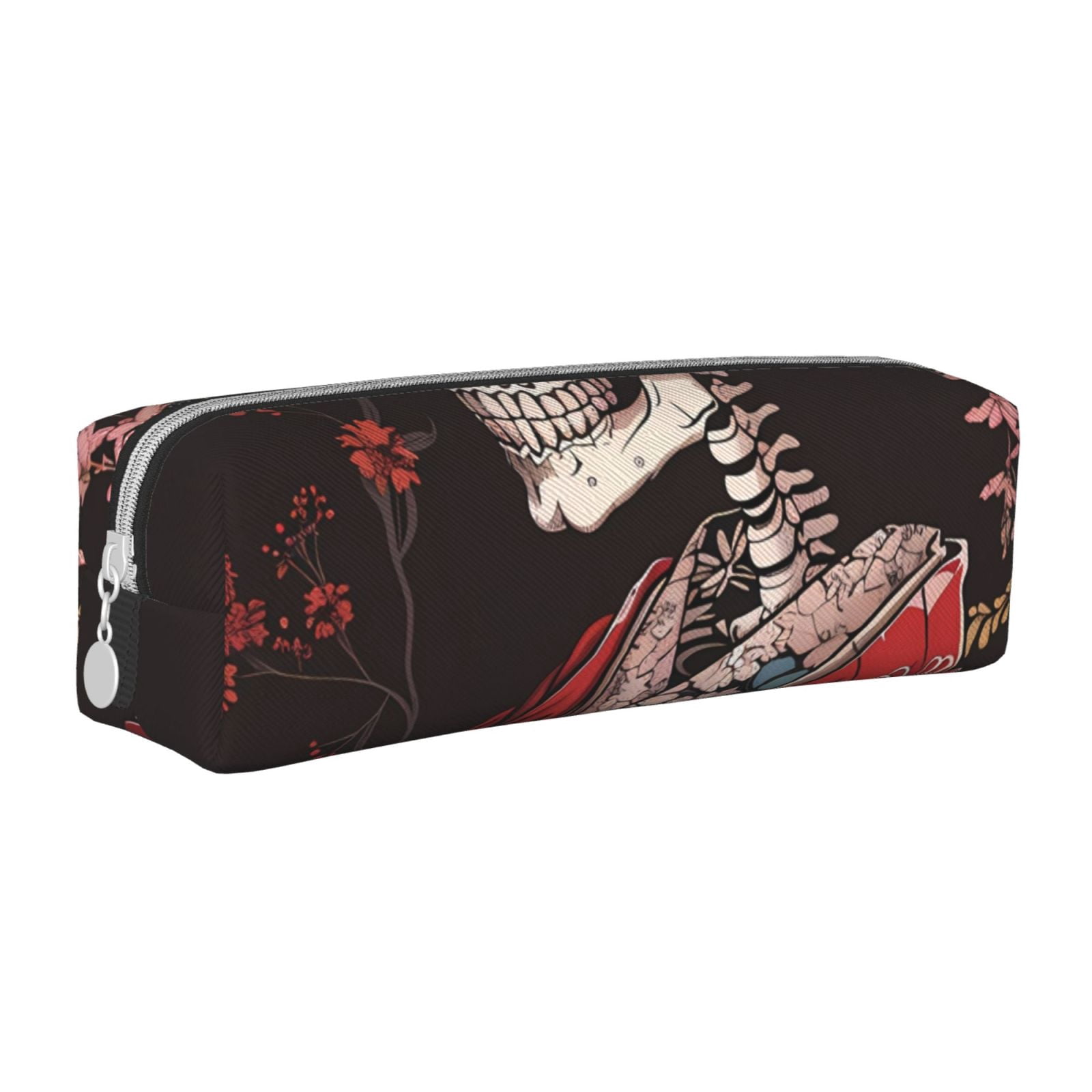 Honeii Geisha Skeleton With Flowers Pattern Pencil Case, Pencil Pouch ...