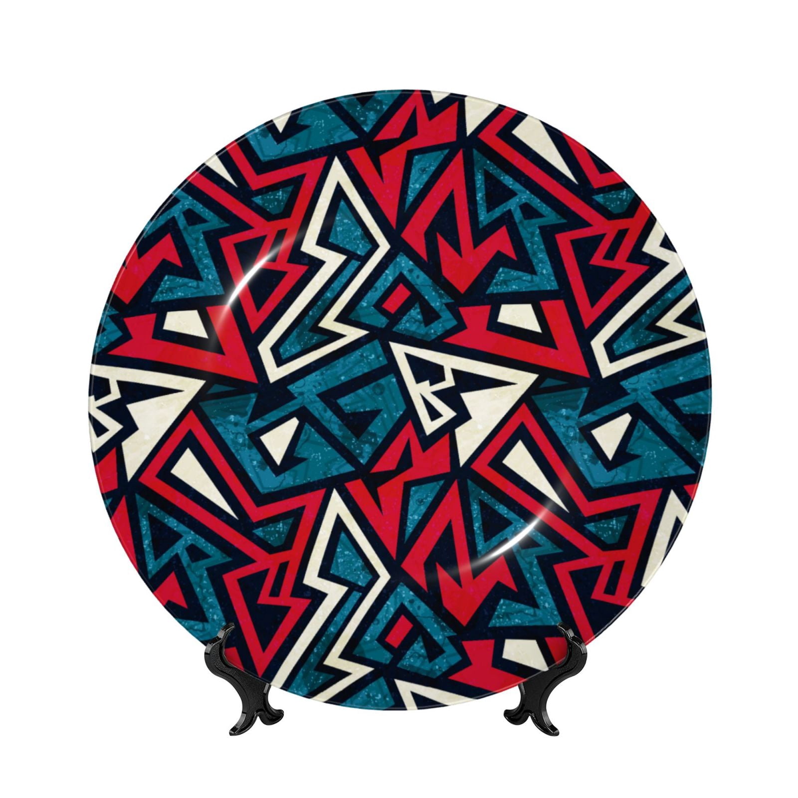 Honeii Geometric Elements Print Elegant Bone China Decorative Plate ...