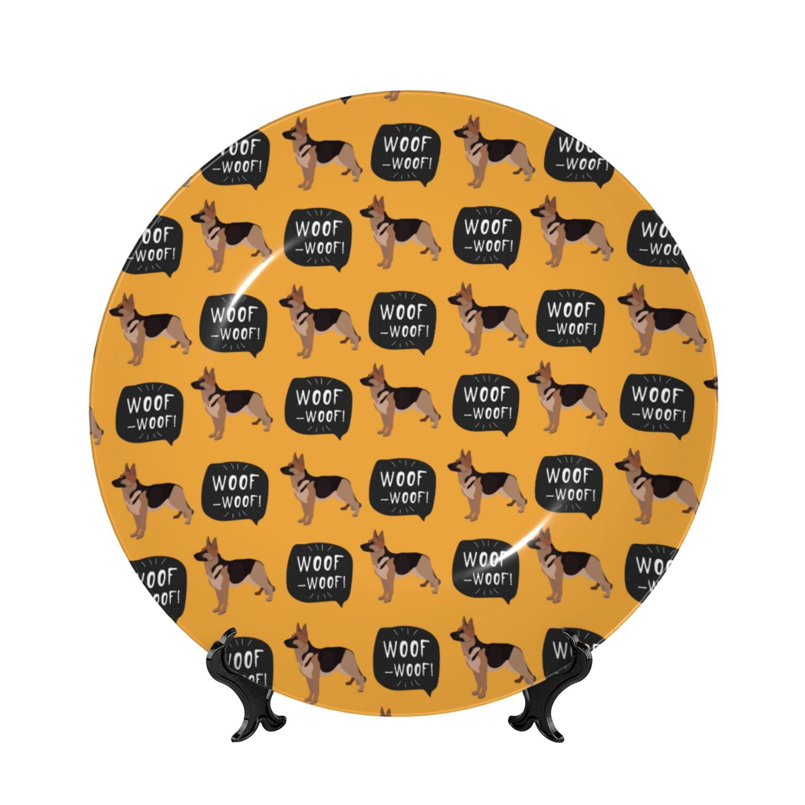 Honeii German Shepherd Woof Print Elegant Bone China Decorative Plate ...