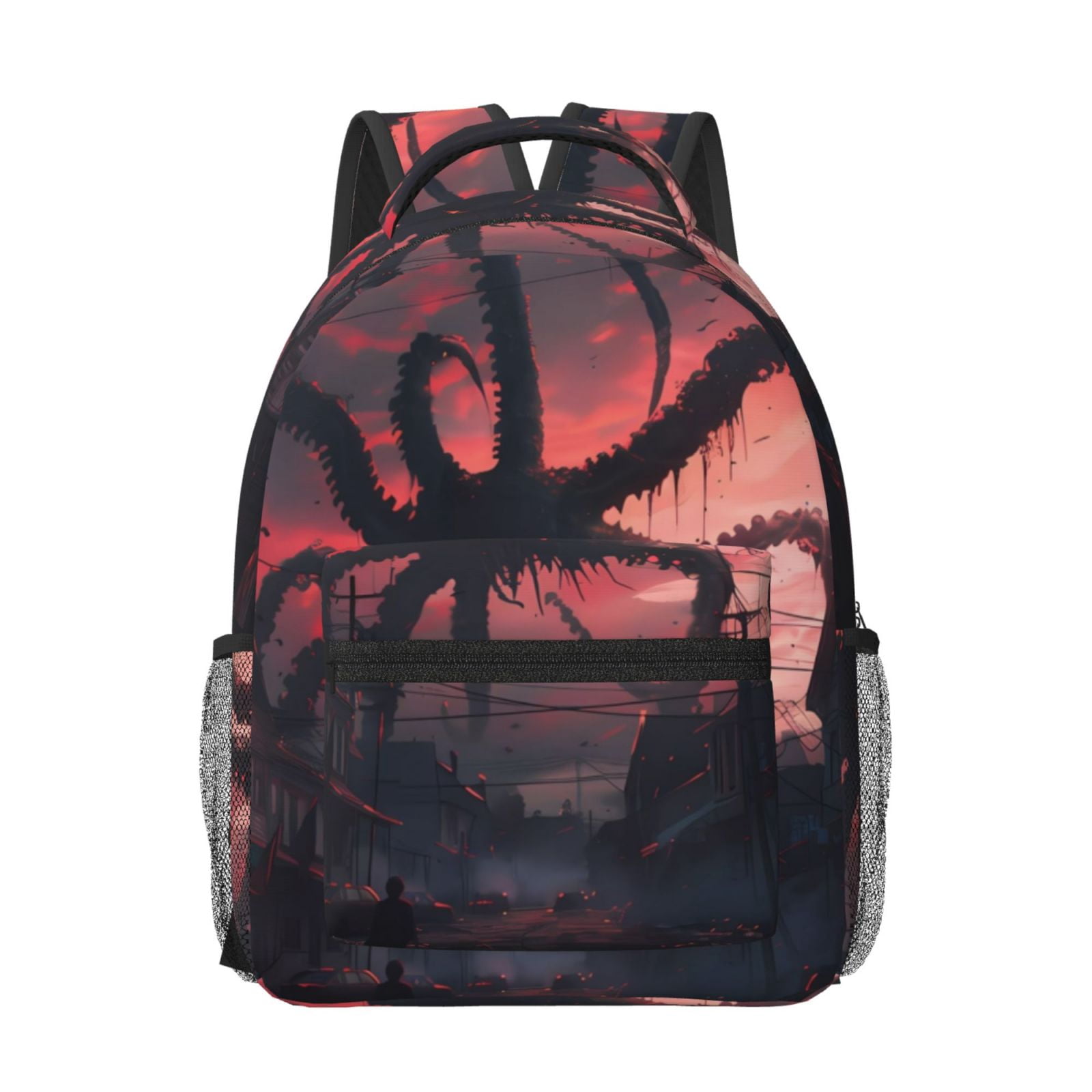 Honeii Giant Monster Over City Print Backpack for School,15.6 inch ...