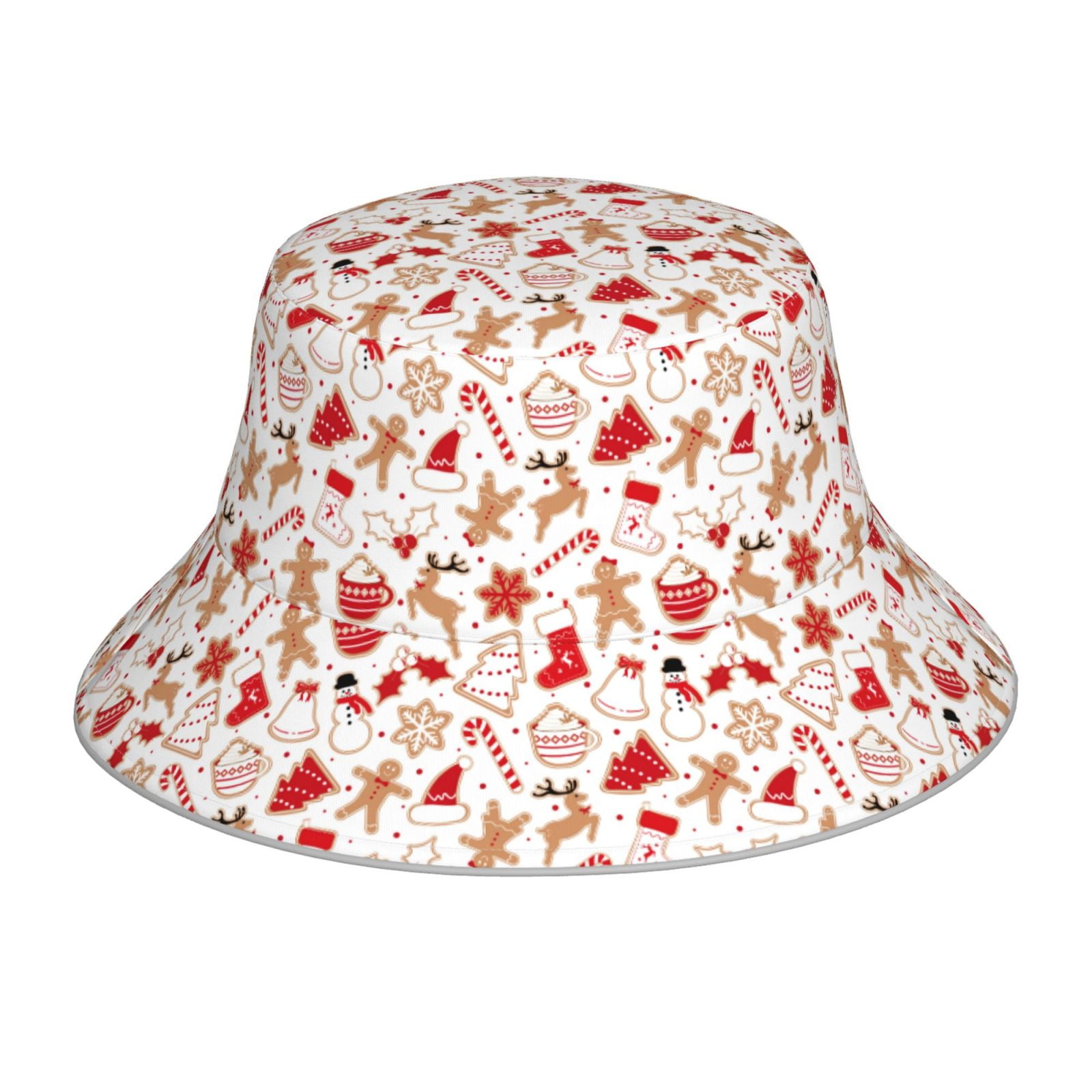 Honeii Gingerbread Holiday Sweets for Unisex Bucket Hat Waterproof Rain ...
