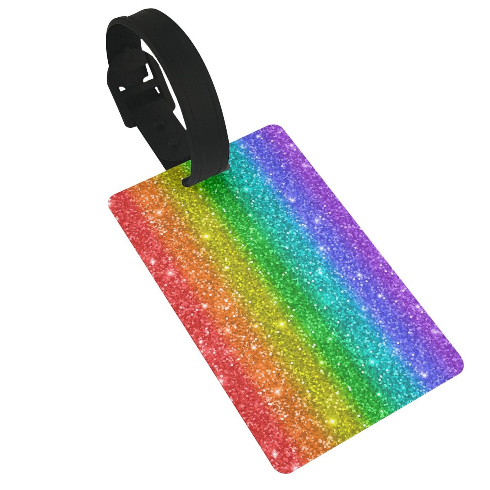 Honeii Glitter Rainbow Print Luggage Tags for Suitcases, Airplane ...