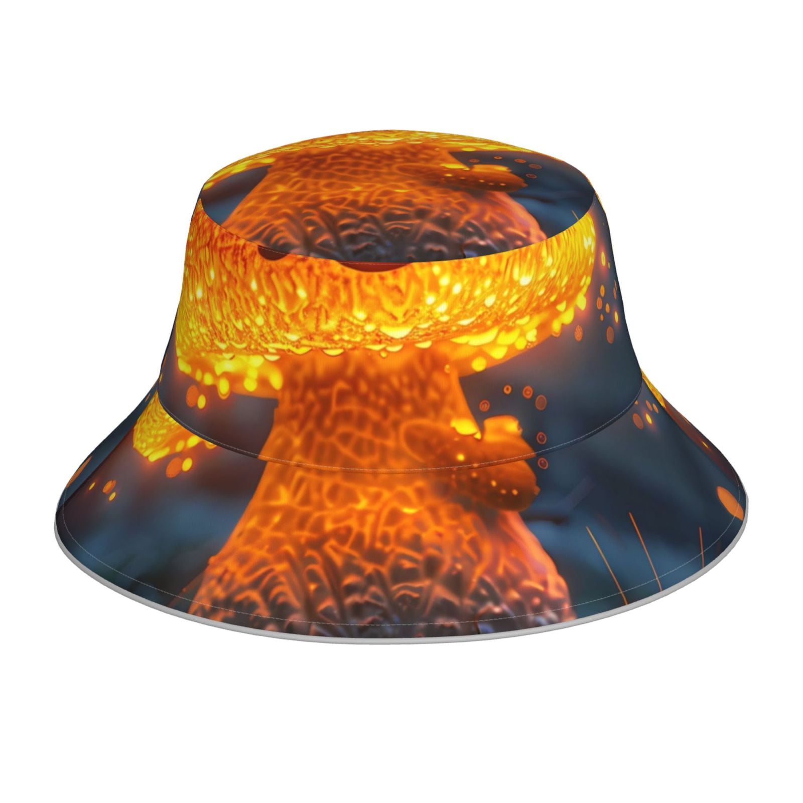 Honeii Glowing Mushroom In Forest for Unisex Bucket Hat Waterproof Rain ...