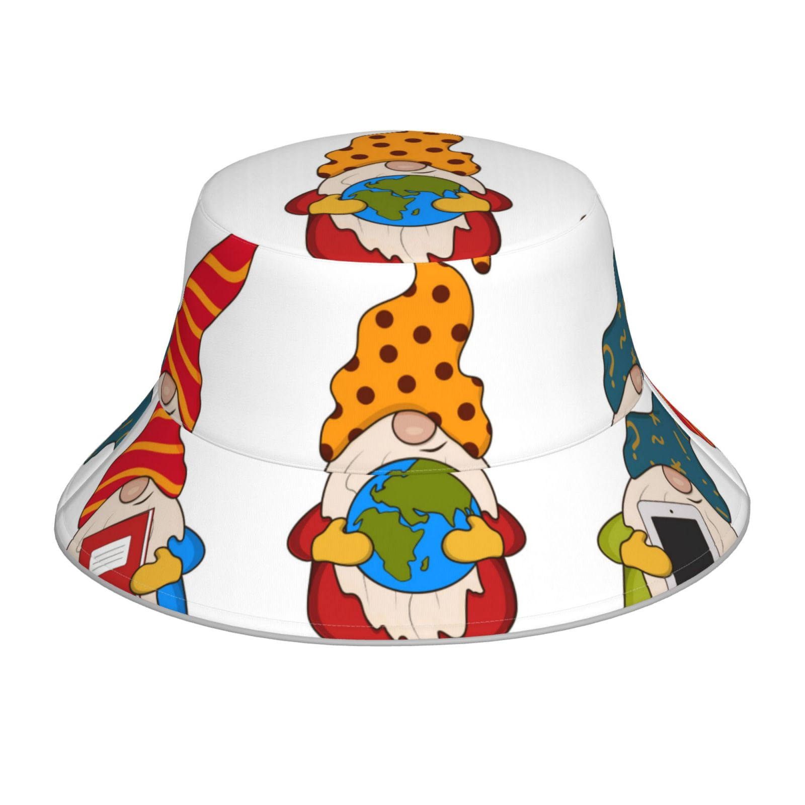 Honeii Gnomes Are Holding School Supplies for Unisex Bucket Hat Waterproof Rain Hat Reversible ...