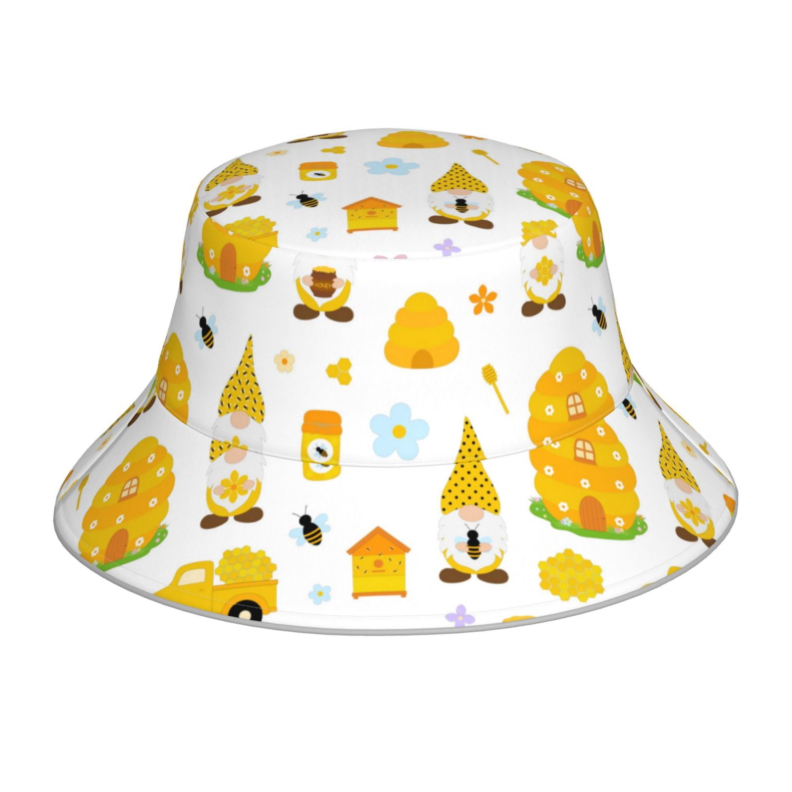 Honeii Gnomes Bees for Unisex Bucket Hat Waterproof Rain Hat Reversible ...