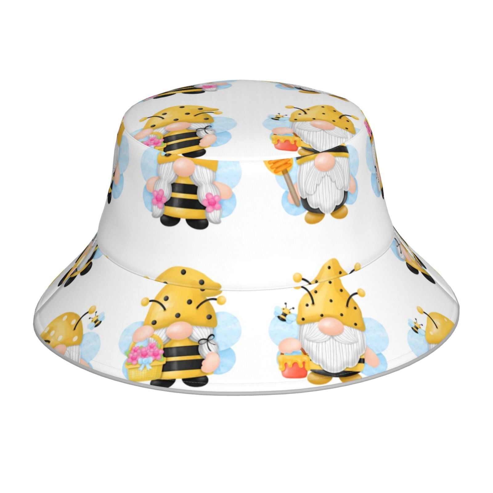 Honeii Gnomes Honey Bee for Unisex Bucket Hat Waterproof Rain Hat ...