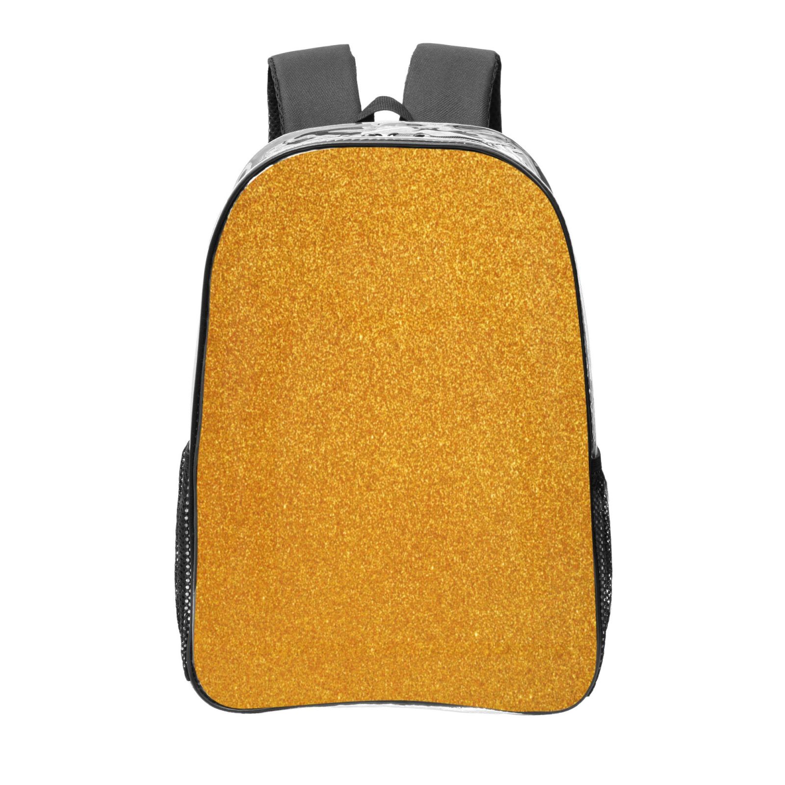 Honeii Gold Glitter Print Clear Backpack Heavy Duty Transparent Bag 17 ...