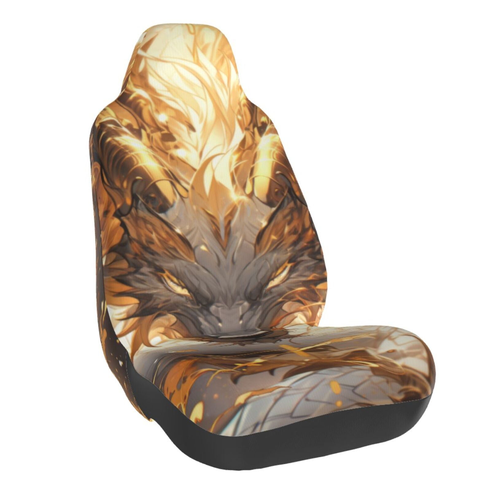 Honeii Golden Horned White Dragon Print Car Seat Cover,Car Interior Covers,Universal Fit Seat ...