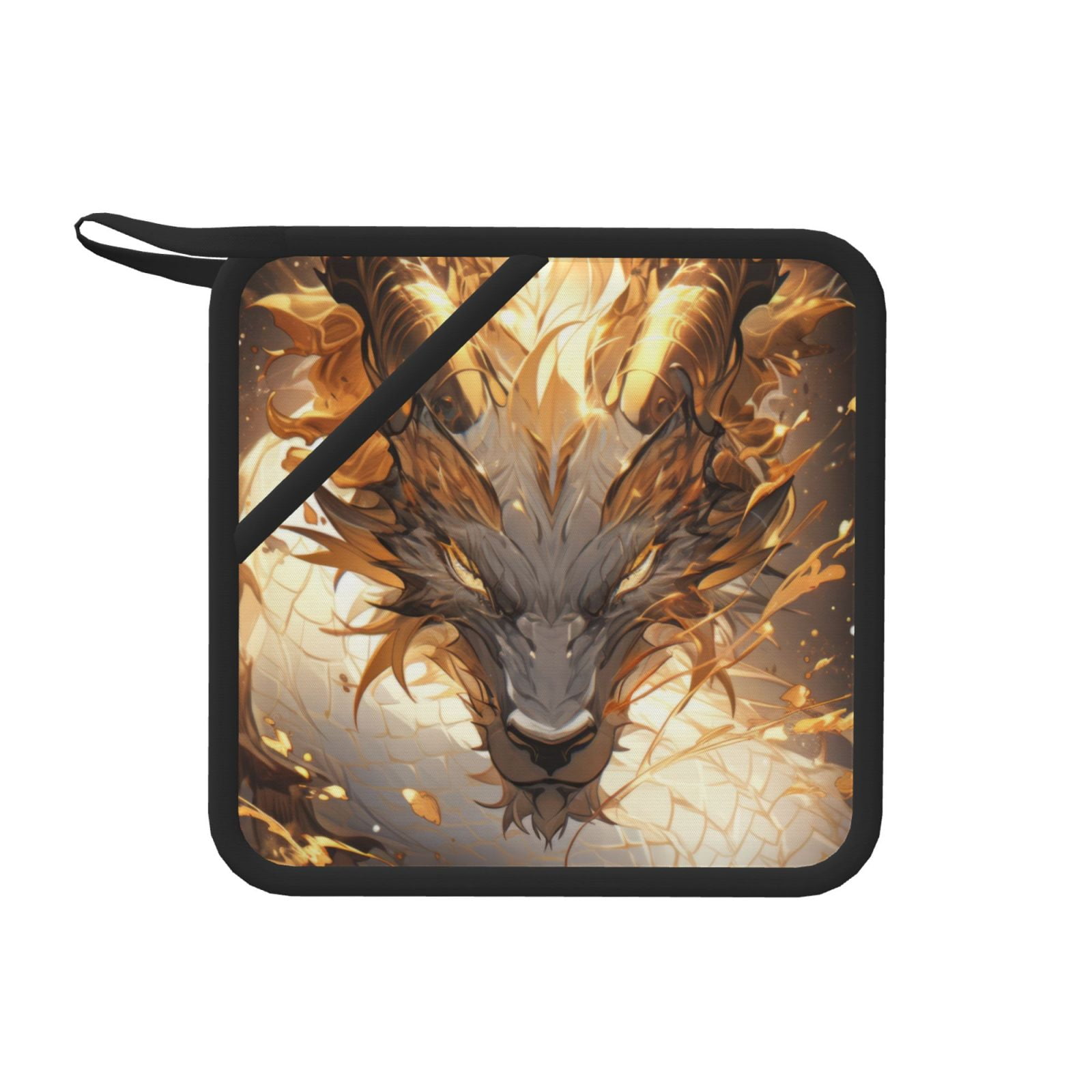 Honeii Golden Horned White Dragon for Silicone Trivets for Hot Pots and ...