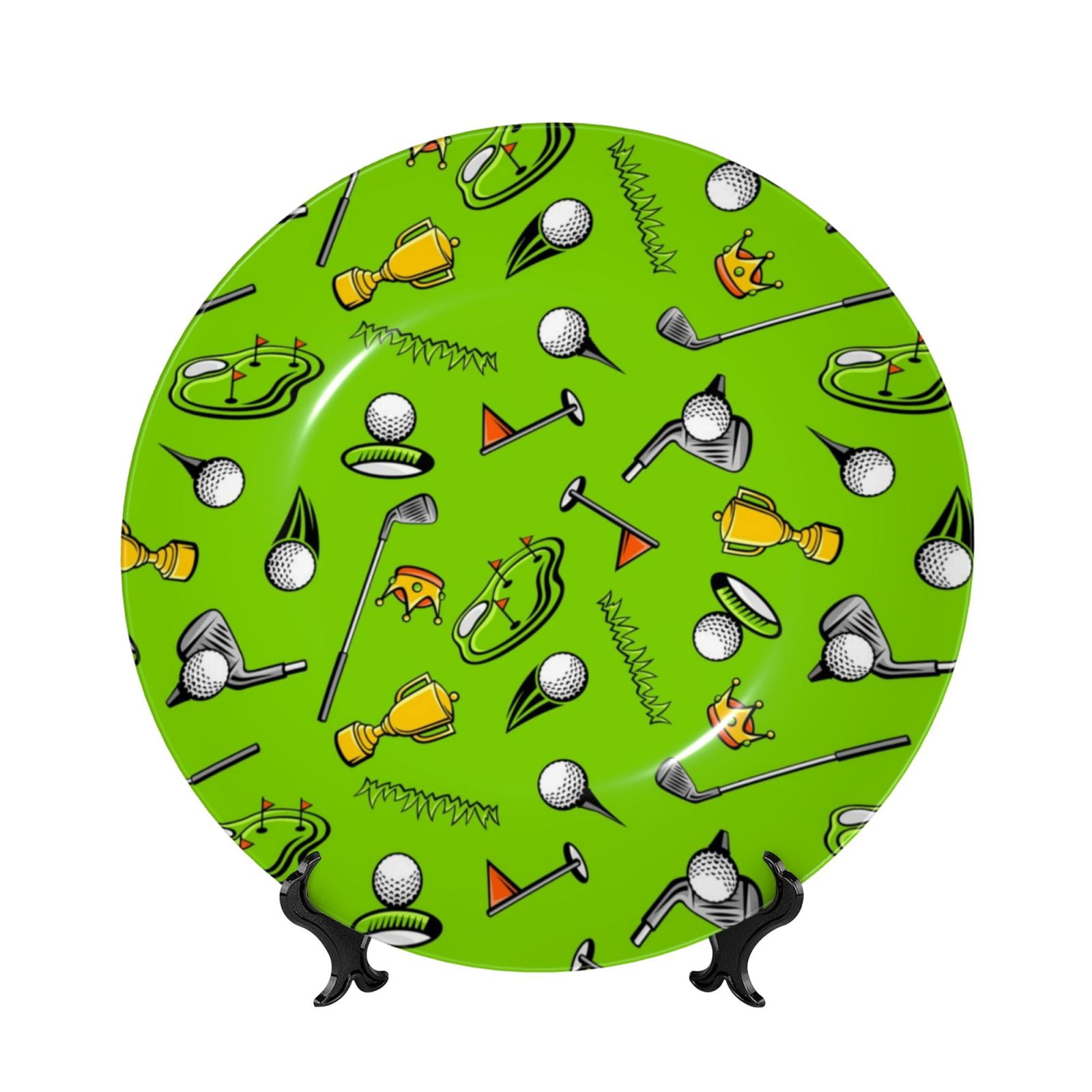 Honeii Golf Sport Club Print Elegant Bone China Decorative Plate ...