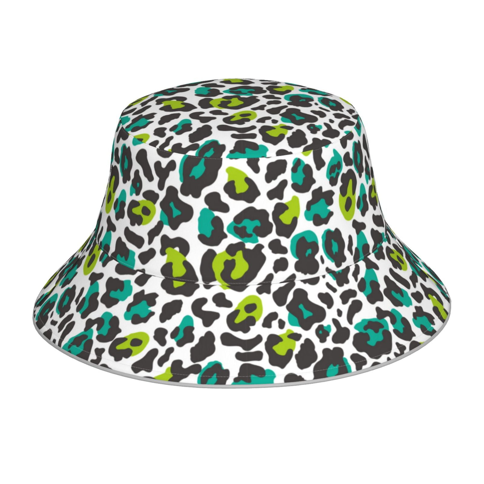 Honeii Green Leopard for Unisex Bucket Hat Waterproof Rain Hat ...