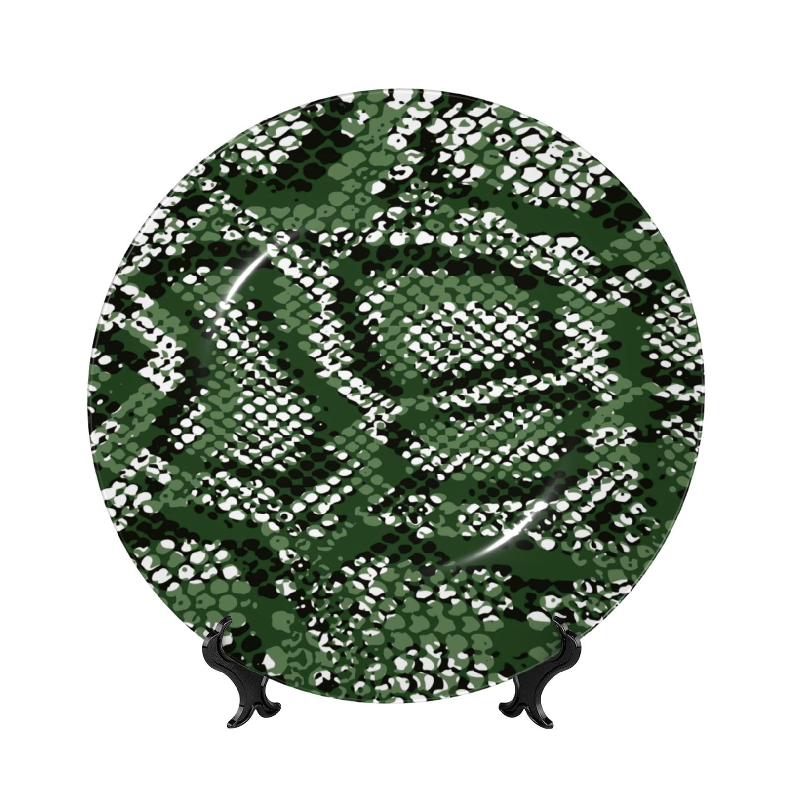 Honeii Green Snakeskin Print Elegant Bone China Decorative Plate ...