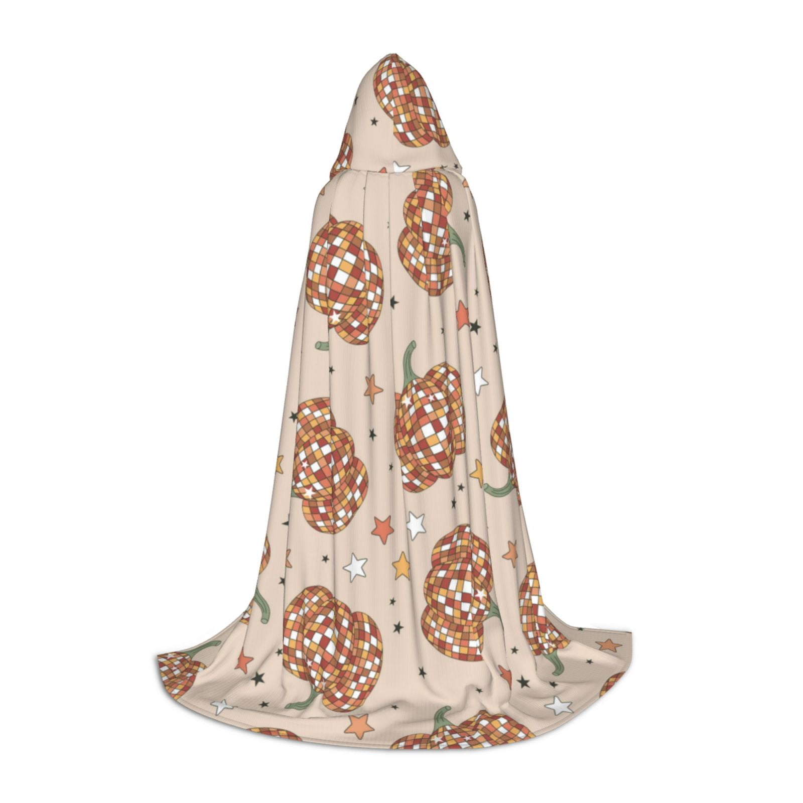 Honeii Groovy Disco Pumpkin Print Poncho Cape, Cloak Coat, Snuggly ...