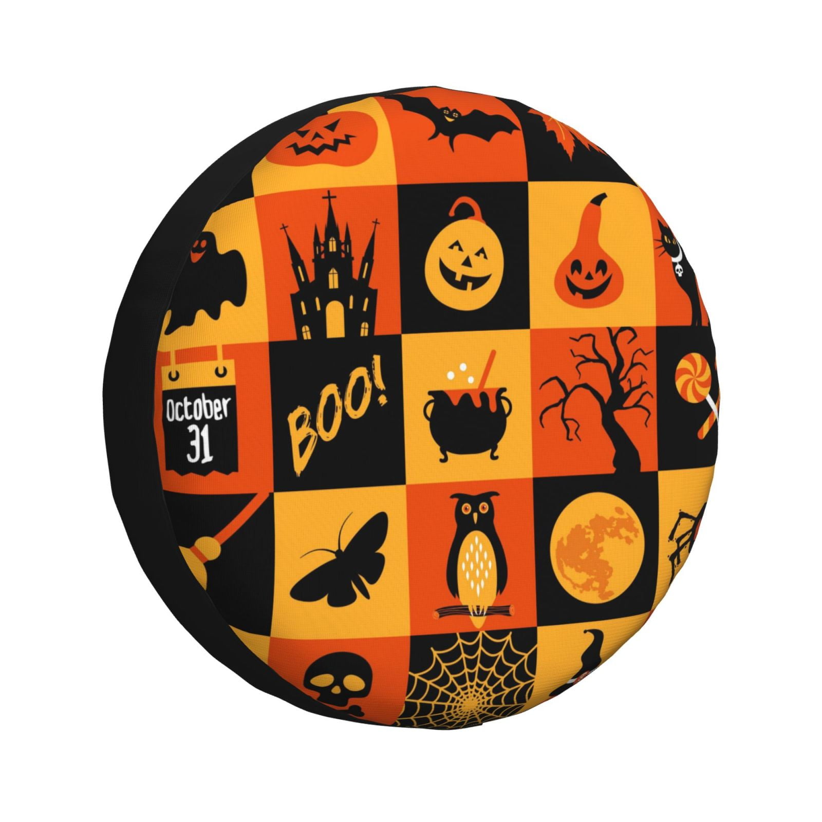 Honeii Halloween Banner Symbols Print Tire Covers, Waterproof Anti-UV ...